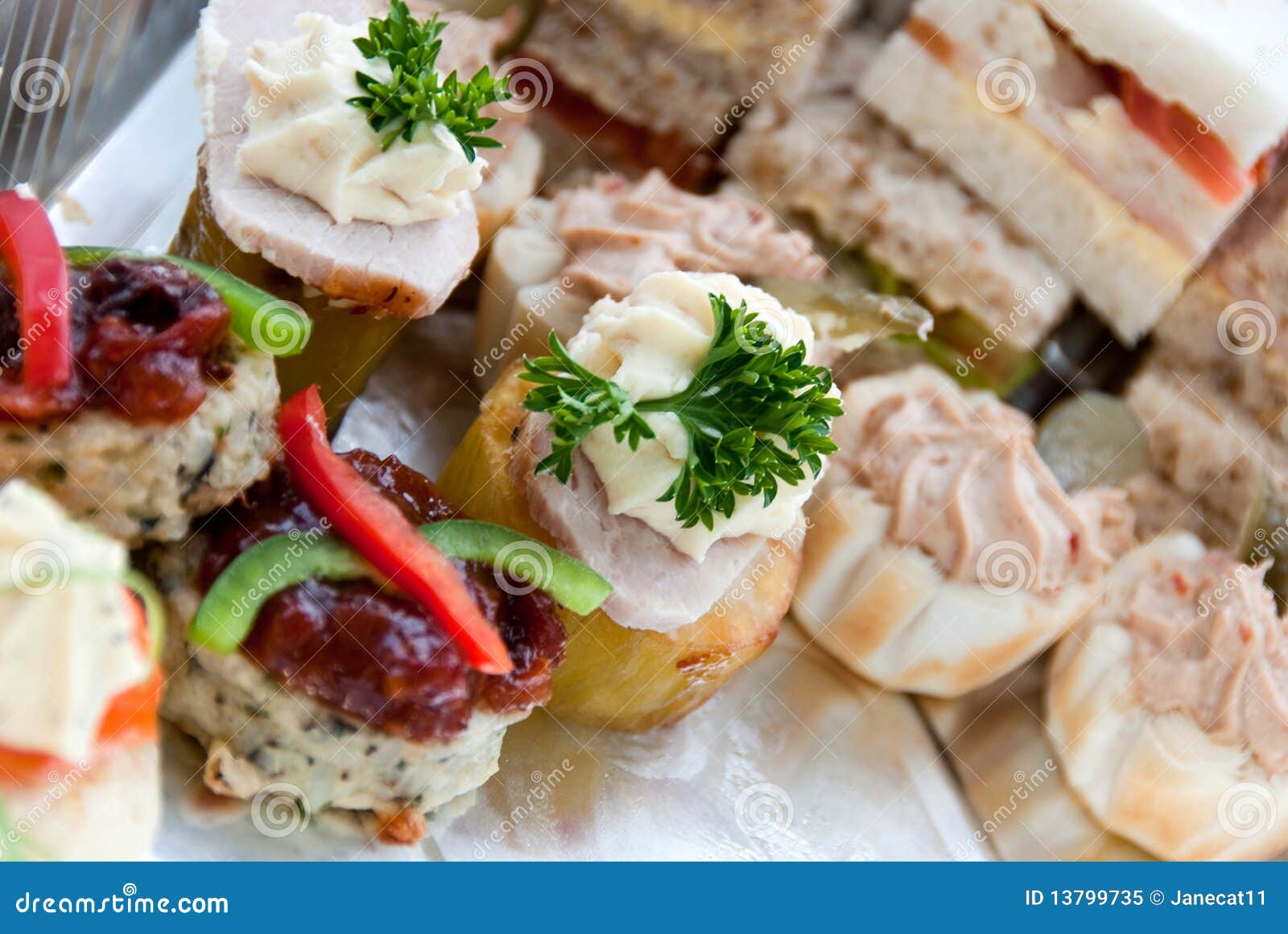 Canapes stock image. Image of platter, selection, relish - 13799735