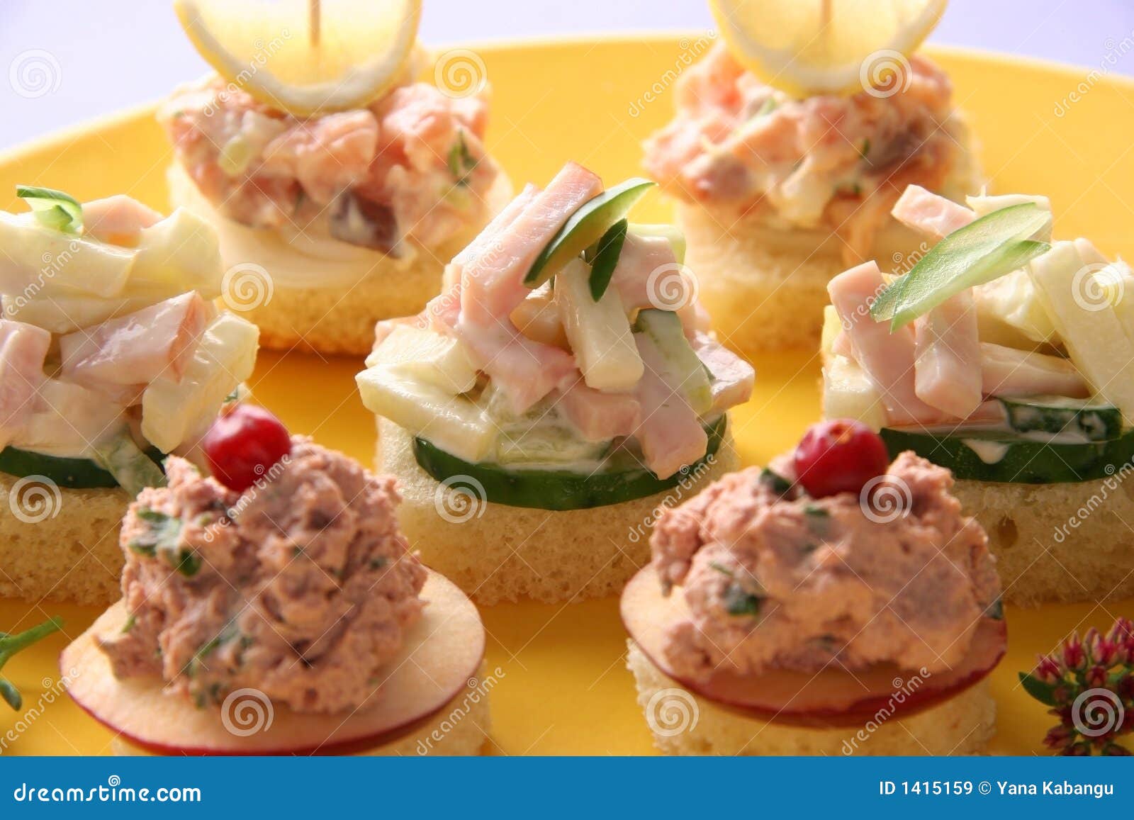 Canapes. stock image. Image of appetizer, cook, cucumbers - 1415159