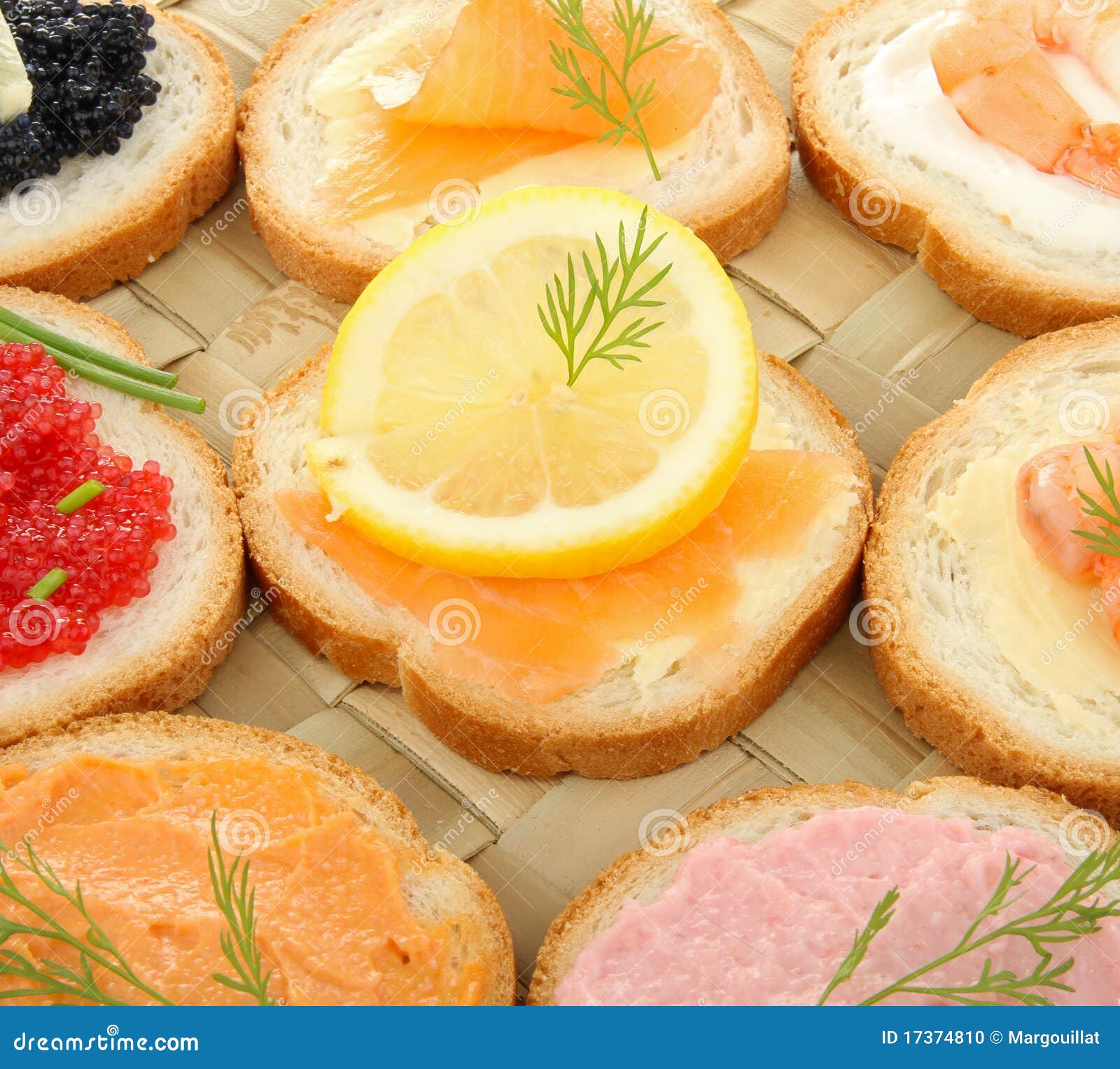 Canapes stock photo. Image of blini, canapes, tarama - 17374810