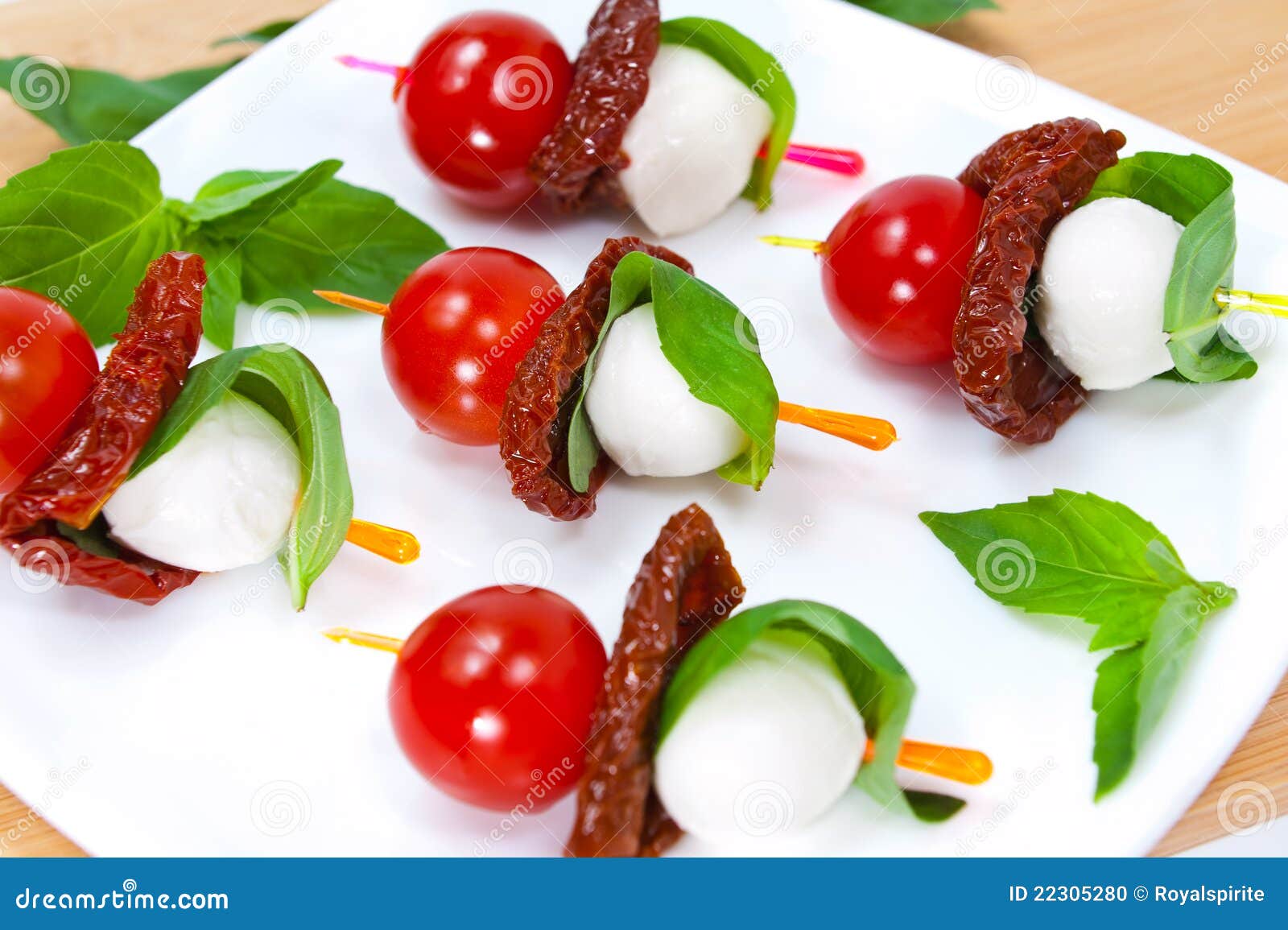 Canapes stock photo. Image of canape, dried, tomato, mozzarella - 22305280