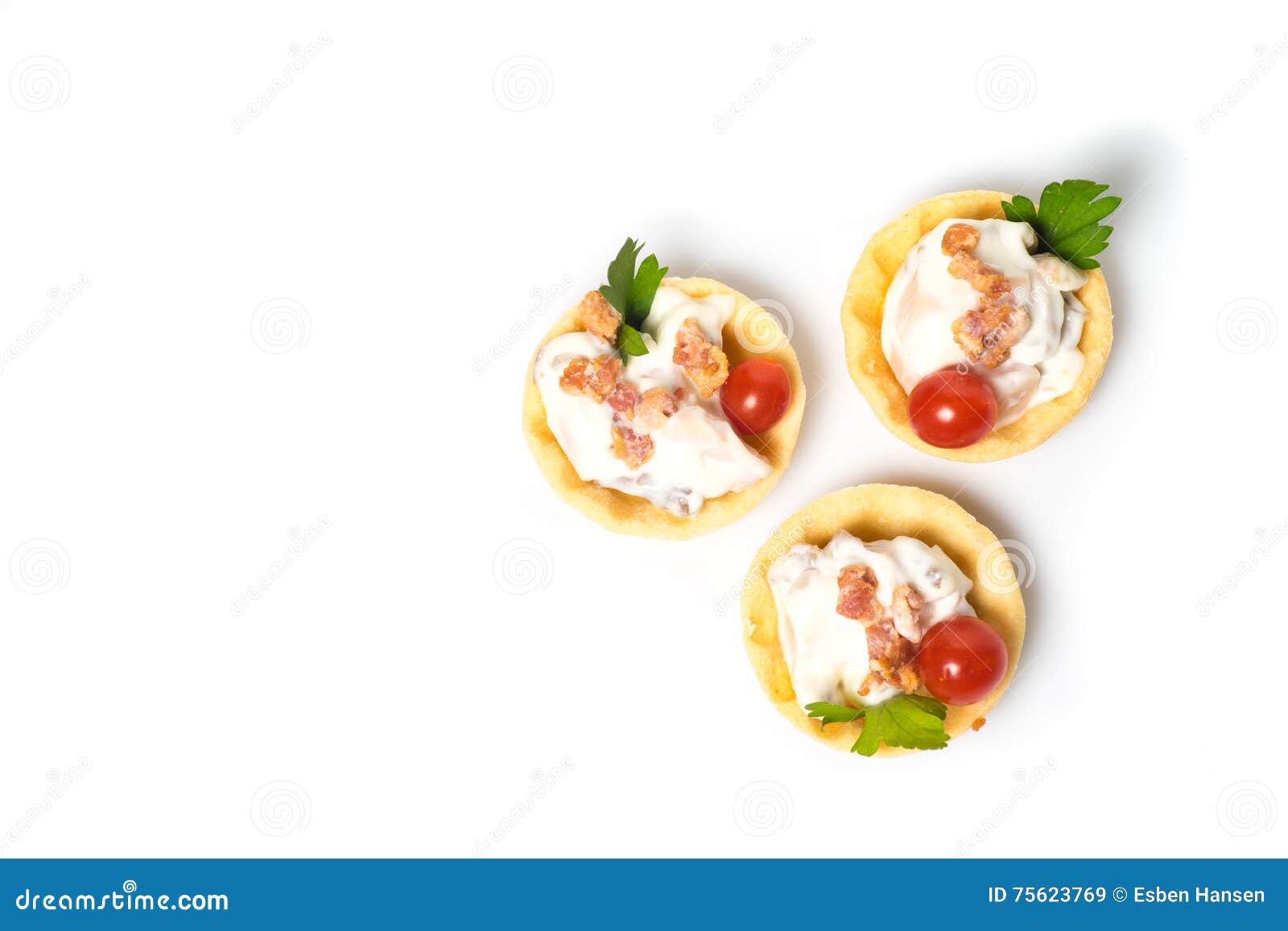 Canapes, Appetizer with Creamy Chicken Salad Stock Image - Image of ...