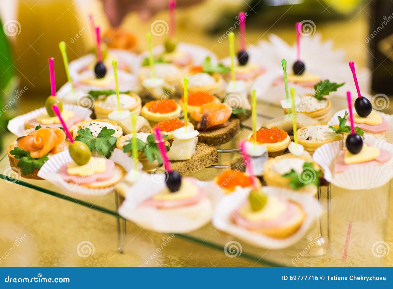 Canapes and appetizers stock photo. Image of canapes - 69777716