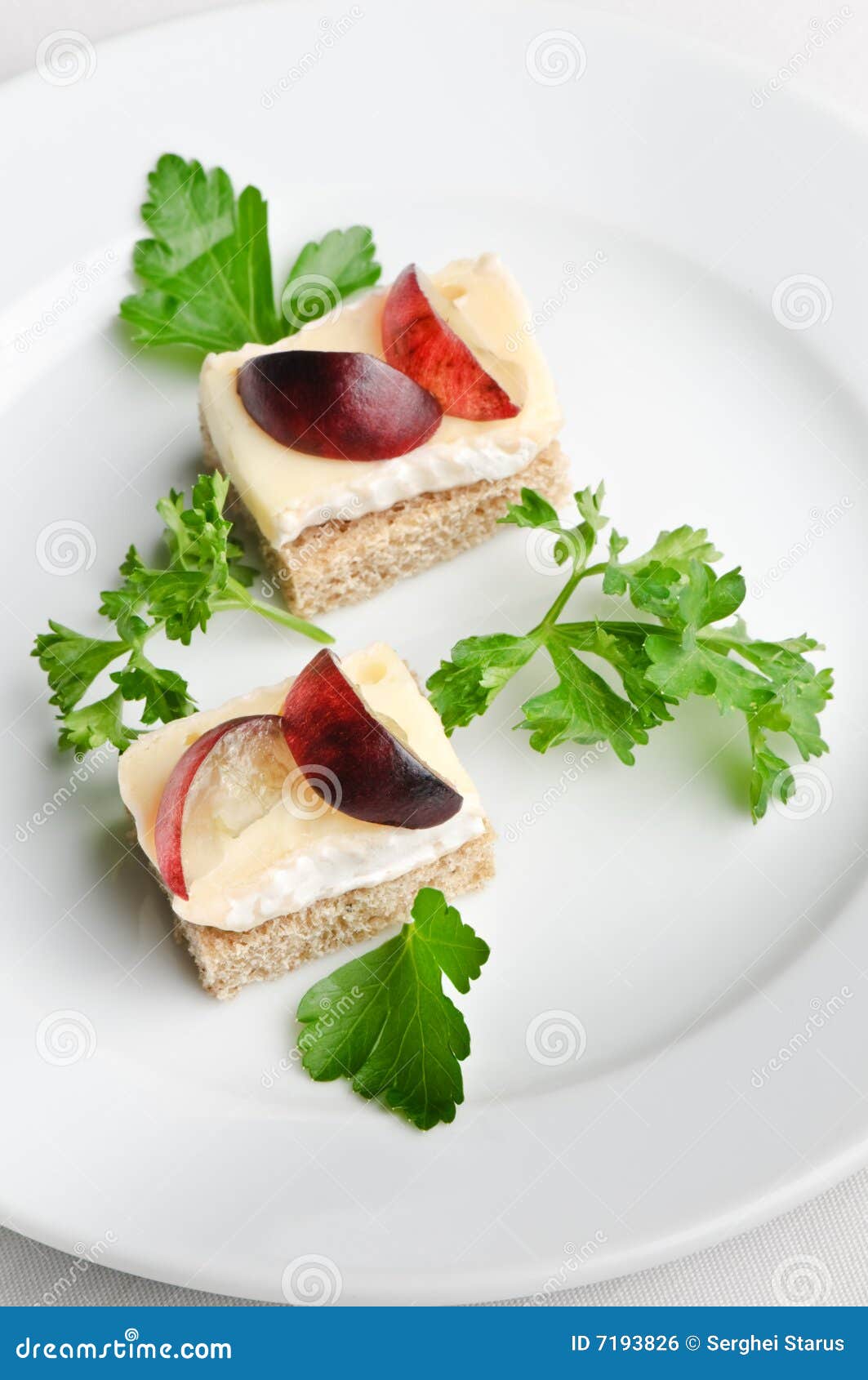 Canapes With Camembert Or Brie Cheese Picture. Image: 7193826