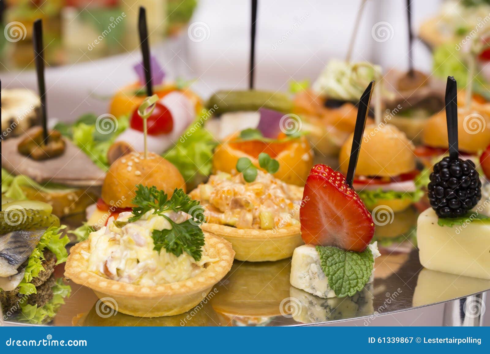 Canapes stock image. Image of mussel, skewer, meal, cold - 61339867