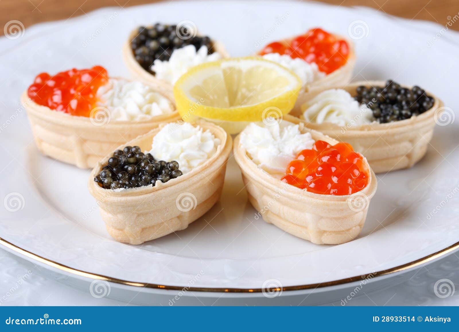 Canapes with Cream Cheese and Caviar Stock Photo - Image of refreshment ...