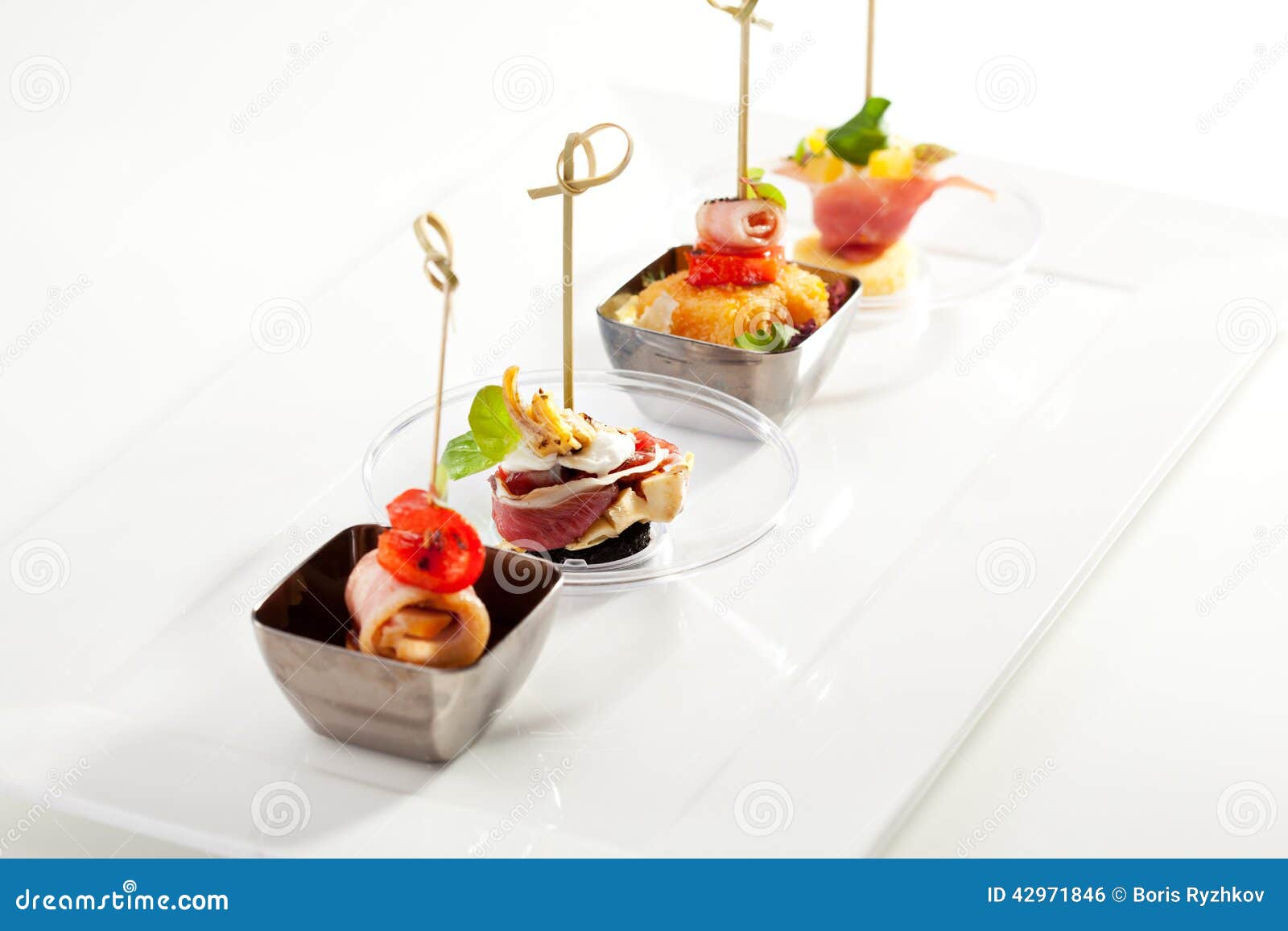 Canapes stock photo. Image of meat, cuisine, herb, pate - 42971846