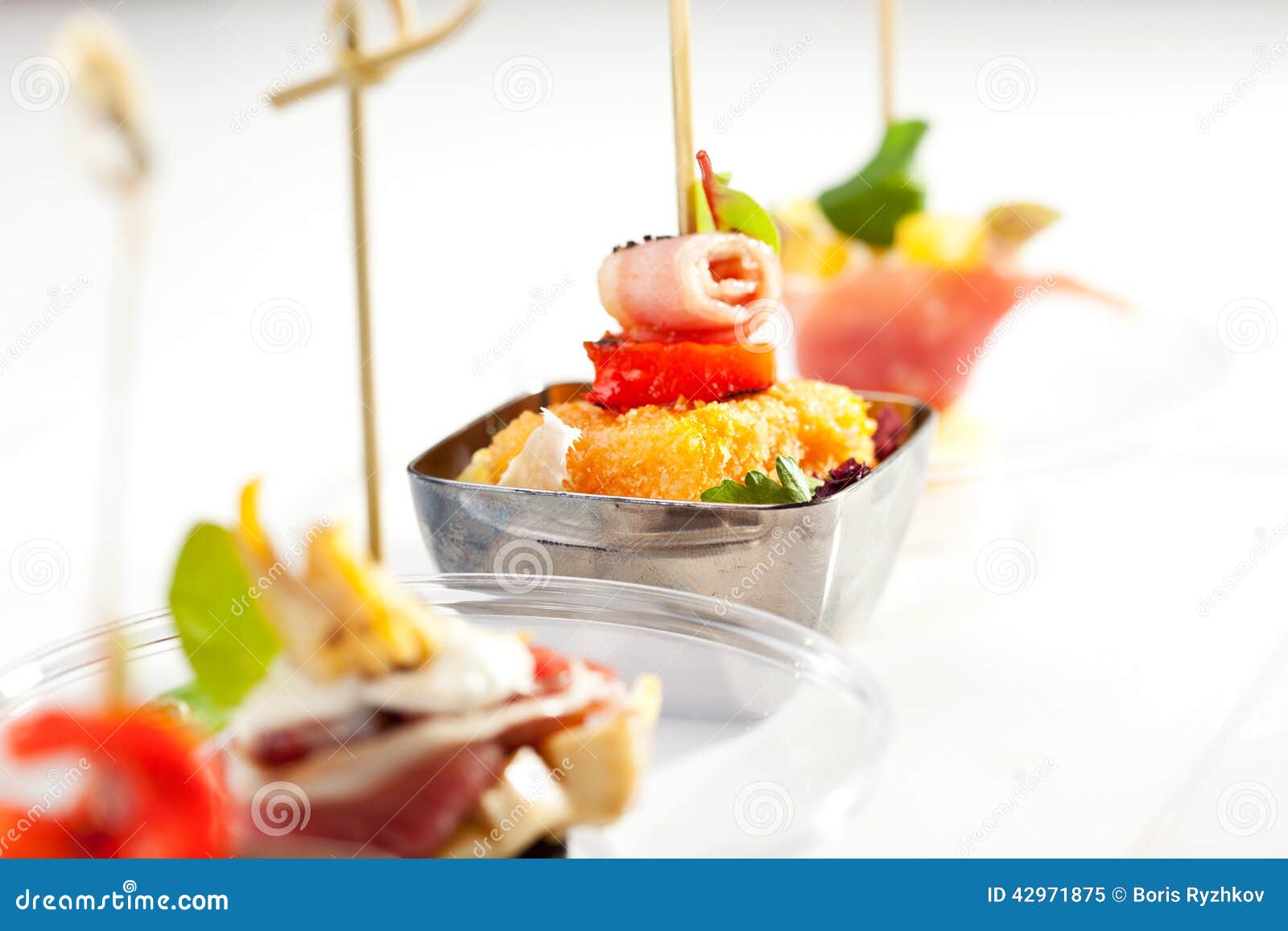 Canapes stock image. Image of meat, meal, fresh, beef - 42971875