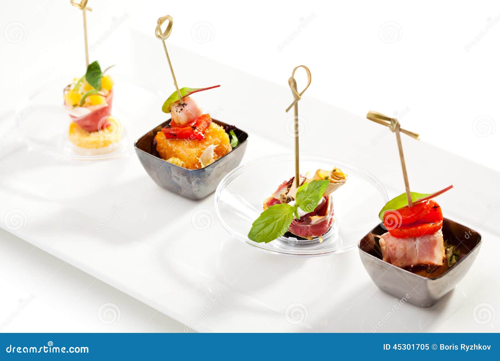 Canapes stock image. Image of lunch, herb, buffet, closeup - 45301705