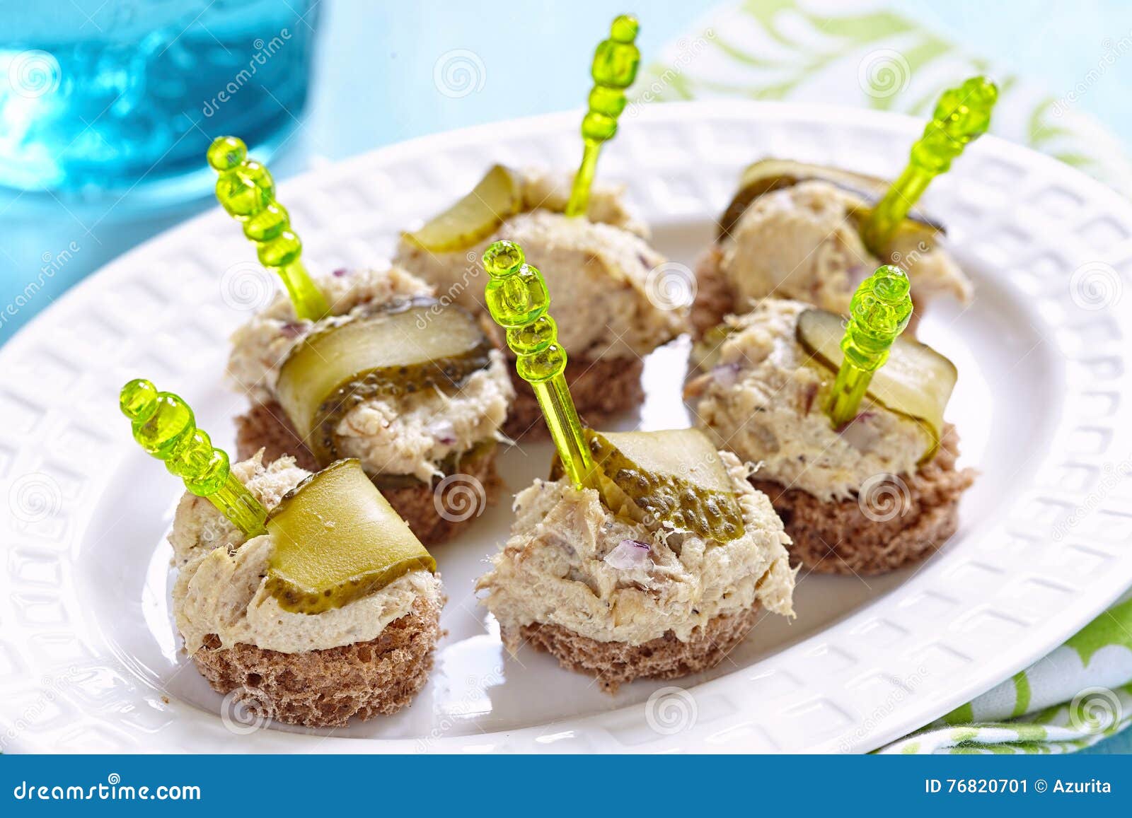 Canapes with Fish Pate and Pickle Stock Image - Image of ingredient ...