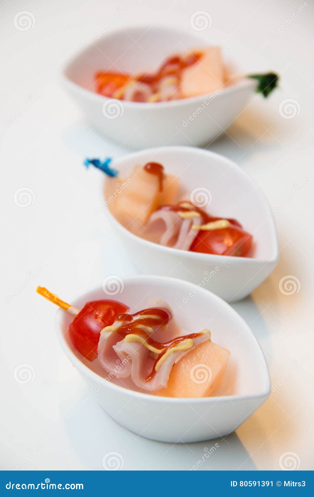 Canapes with Food Ingredients Served for Appetizer Stock Image - Image ...