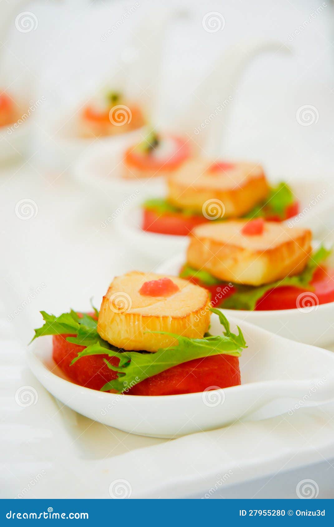 Canapes with Fresh Tuna, Vegetable Stock Photo - Image of meal, fresh ...