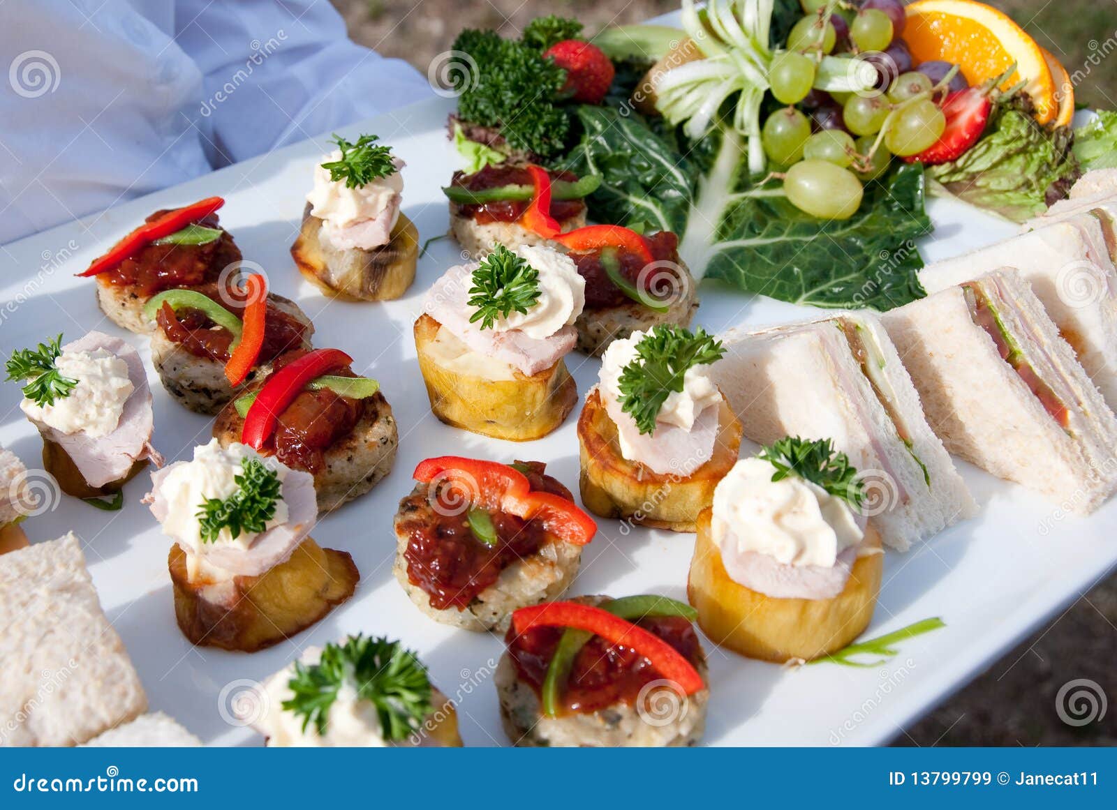 Canapes & fruit stock image. Image of beef, delectable - 13799799