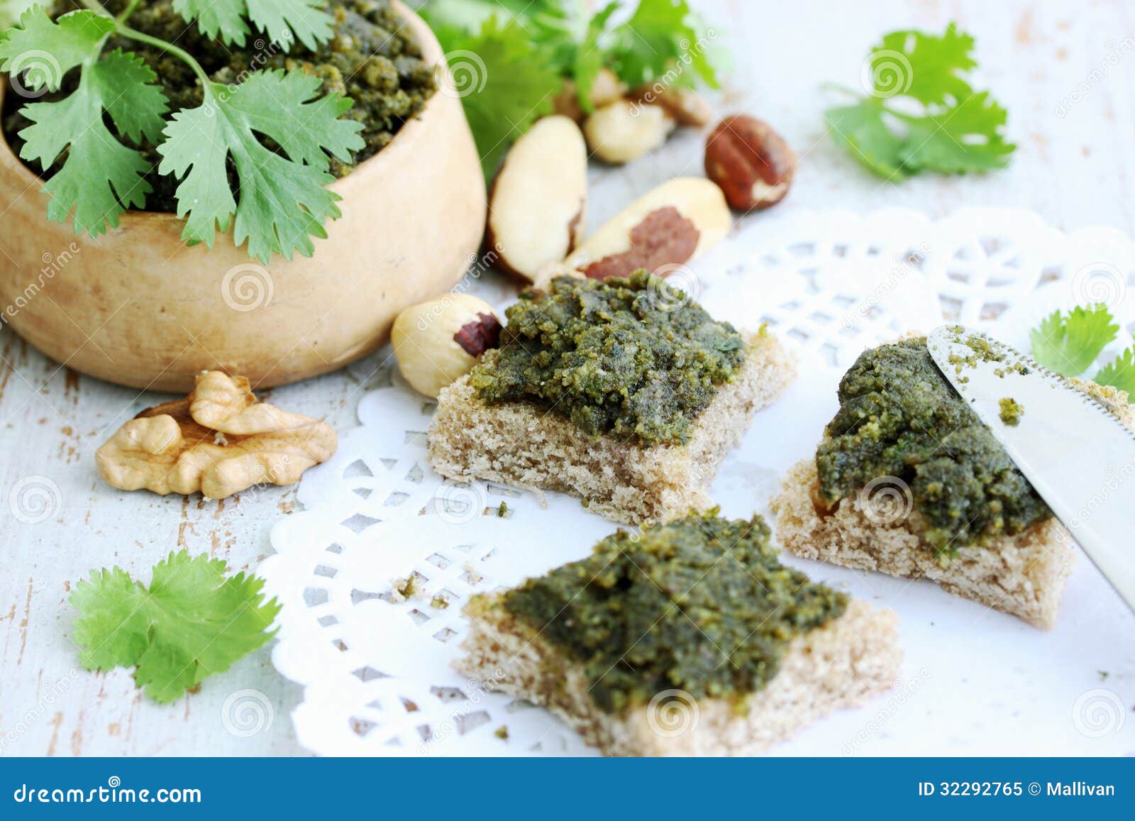 Canapes of greens stock image. Image of curry, nuts, green - 32292765