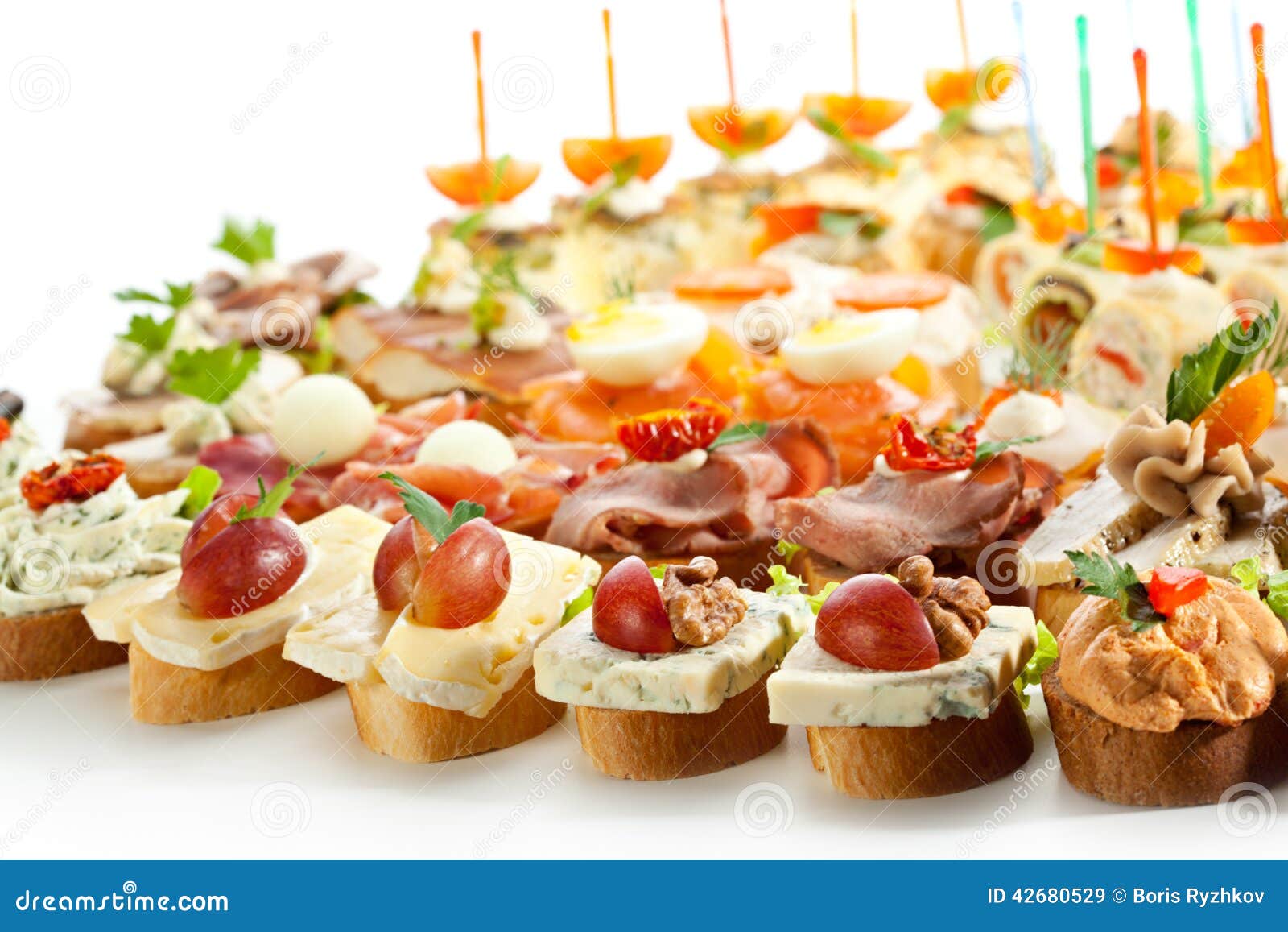 Canapes stock image. Image of appetizer, collection, event - 42680529