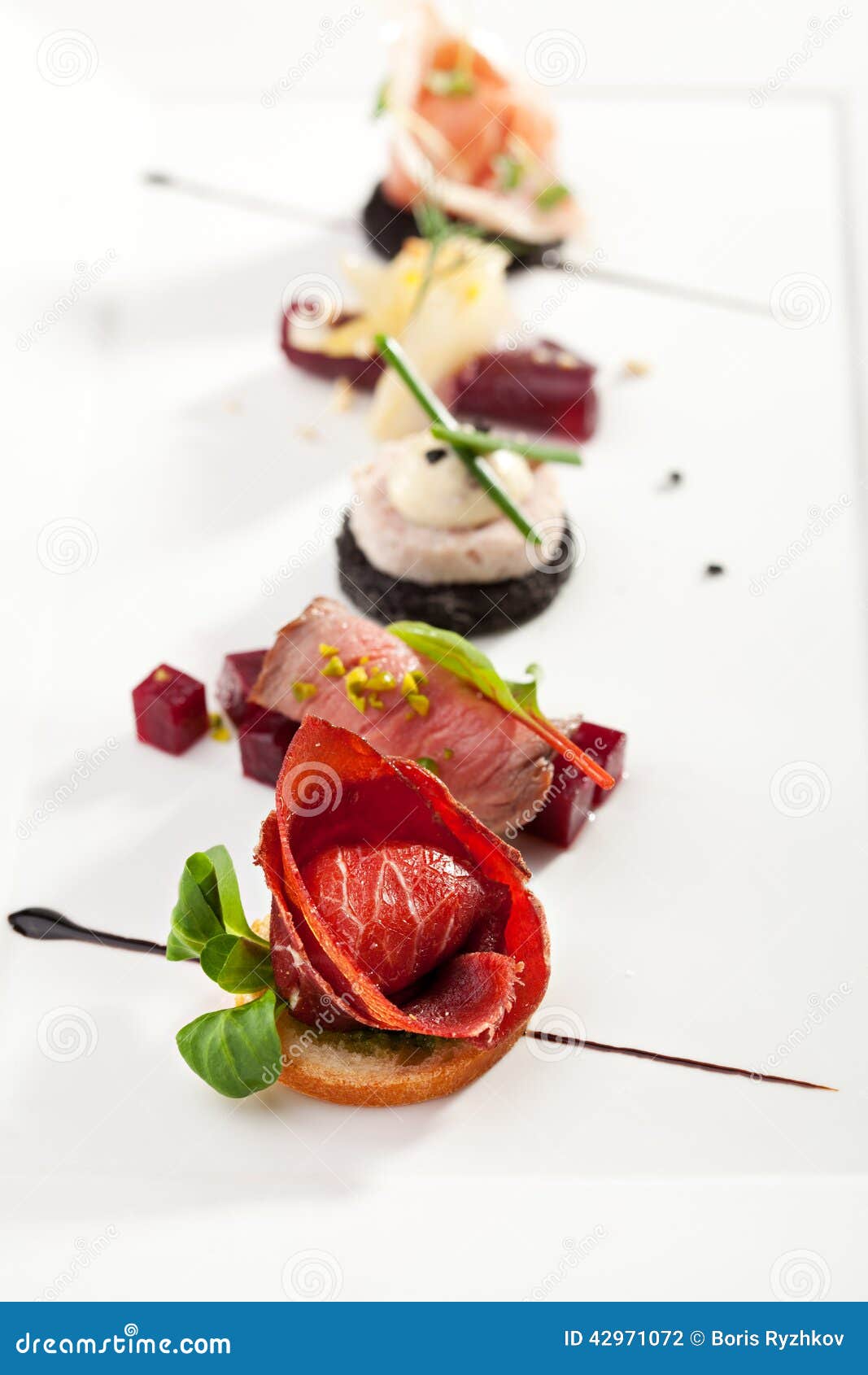 Canapes stock photo. Image of jamon, cuisine, plate, delicious - 42971072