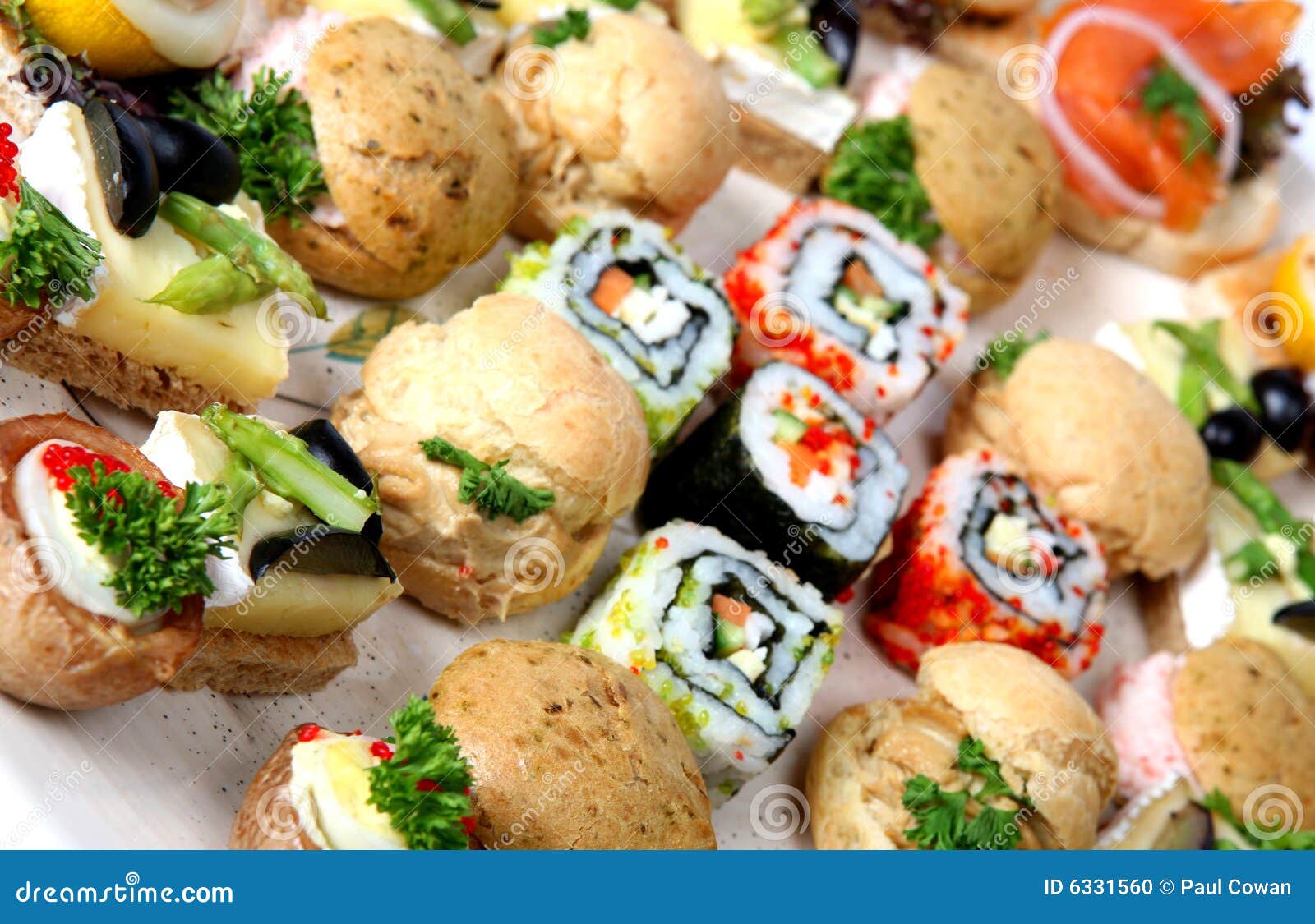 Canapes on a plate stock photo. Image of canape, cheese - 6331560