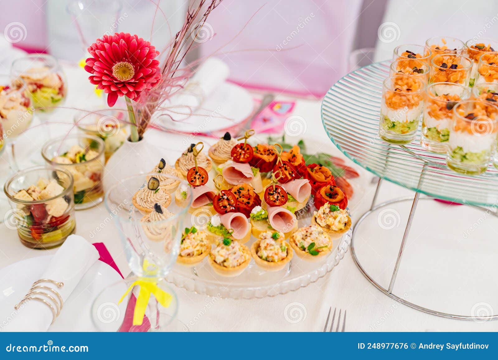 Canapes on a Plate. Catering Services for the Banquet. Convenient Small ...