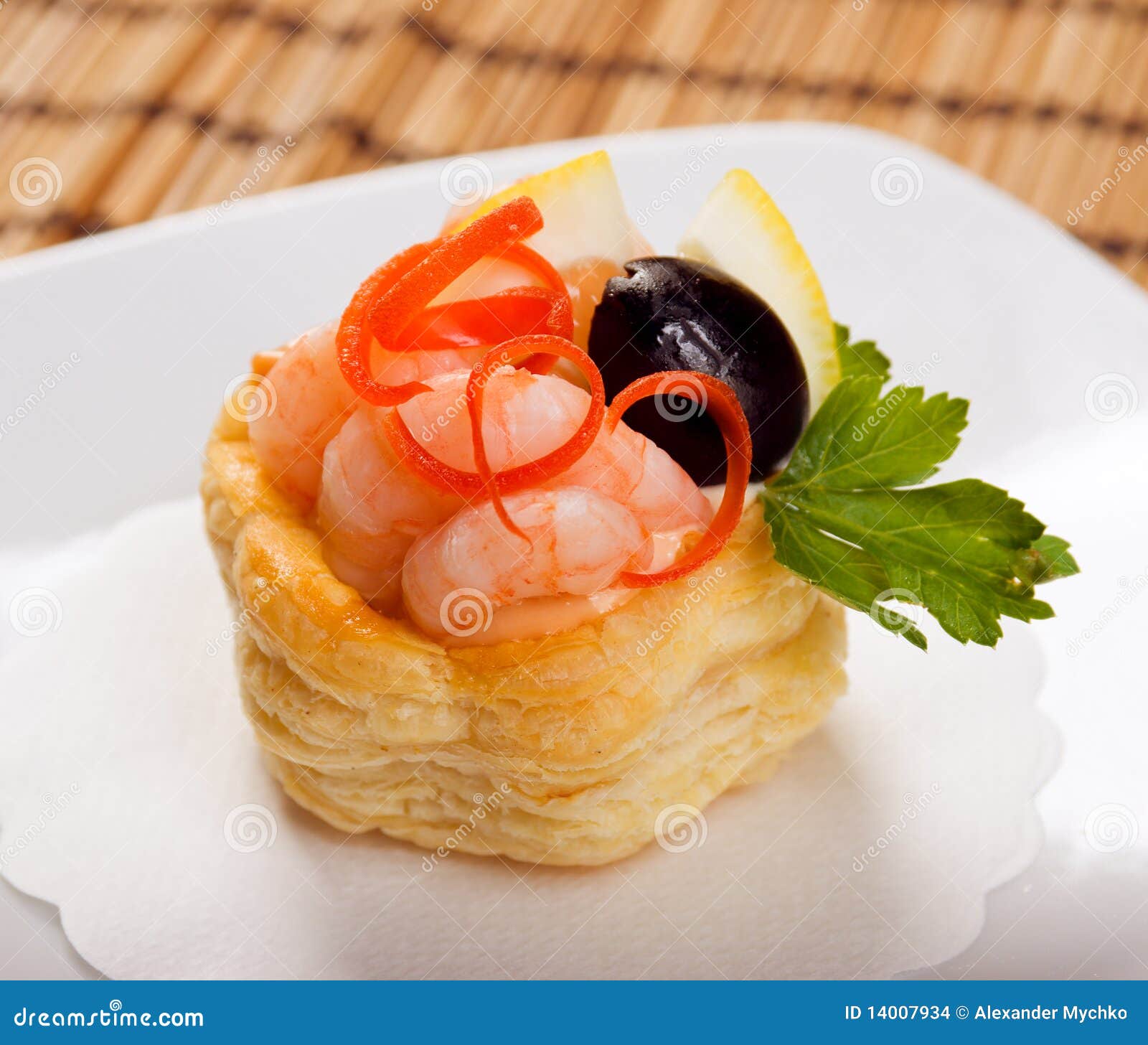 Canapes with Prawns and Lemon Stock Photo - Image of delicious, prawns ...