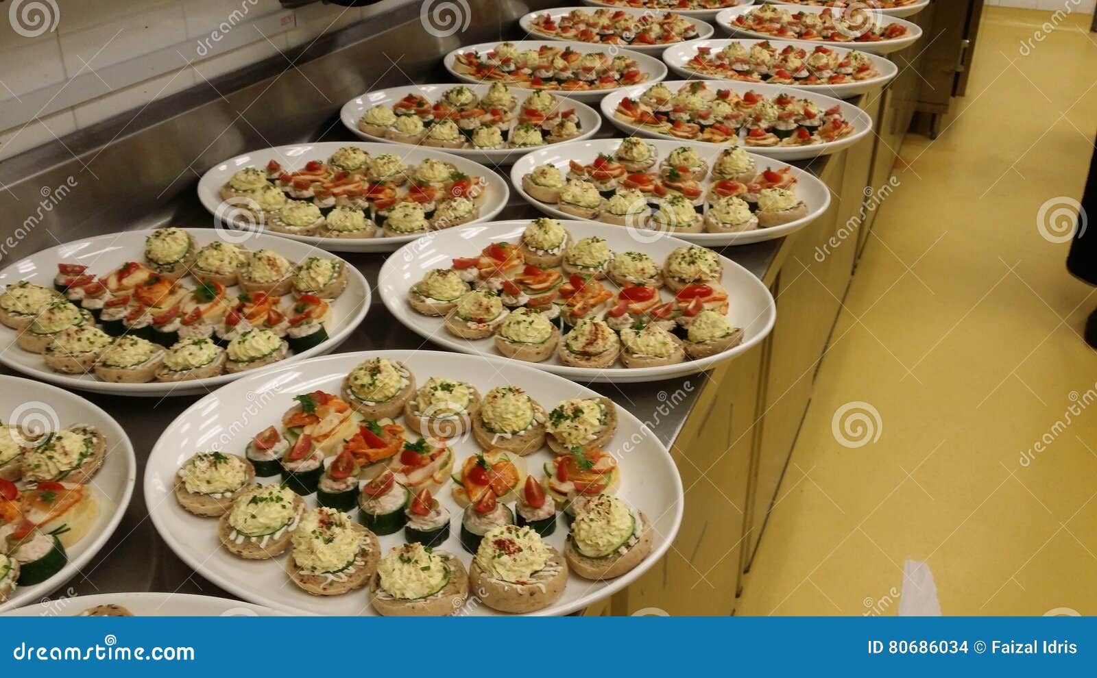Canapes Preparation in the Kitchen Stock Photo - Image of canapacopy ...