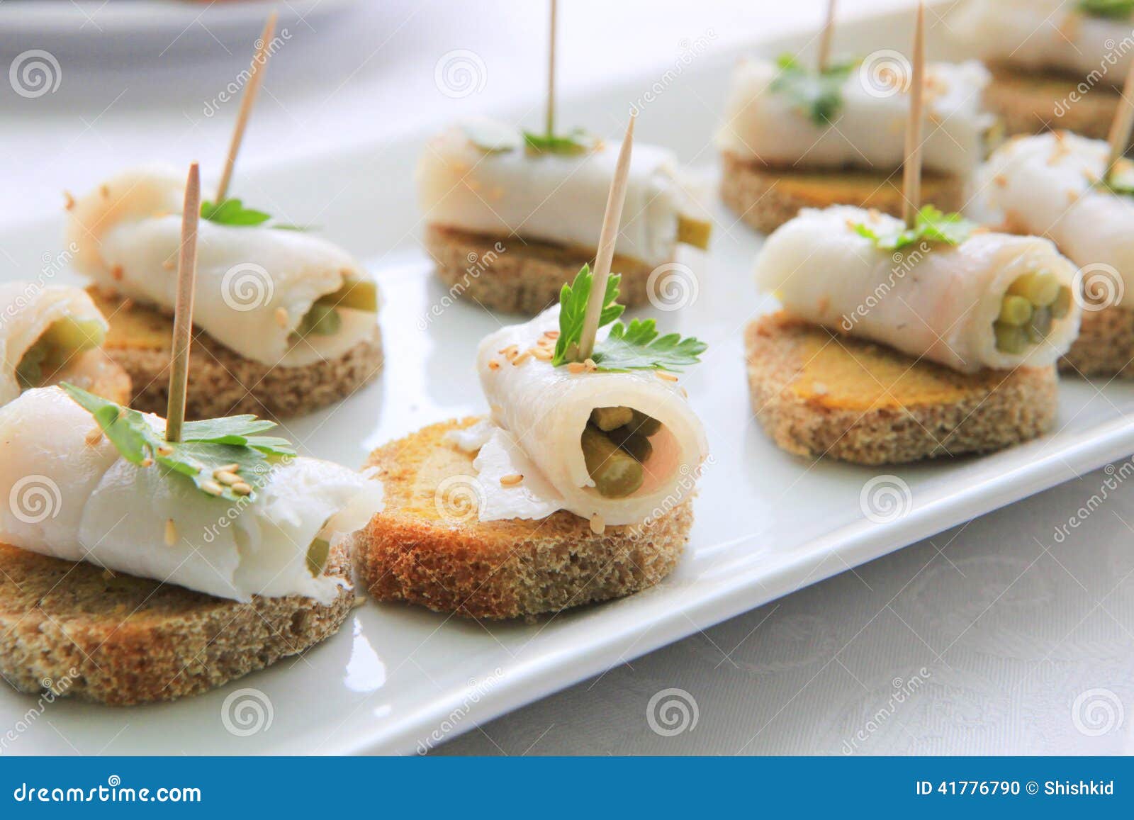 Canapes sandwiches stock photo. Image of creativity, dish - 41776790