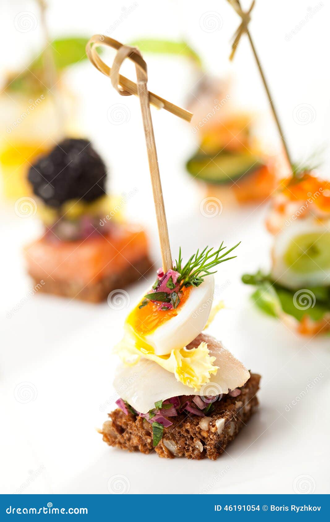 Canapes stock photo. Image of cold, plate, bread, carrots - 46191054