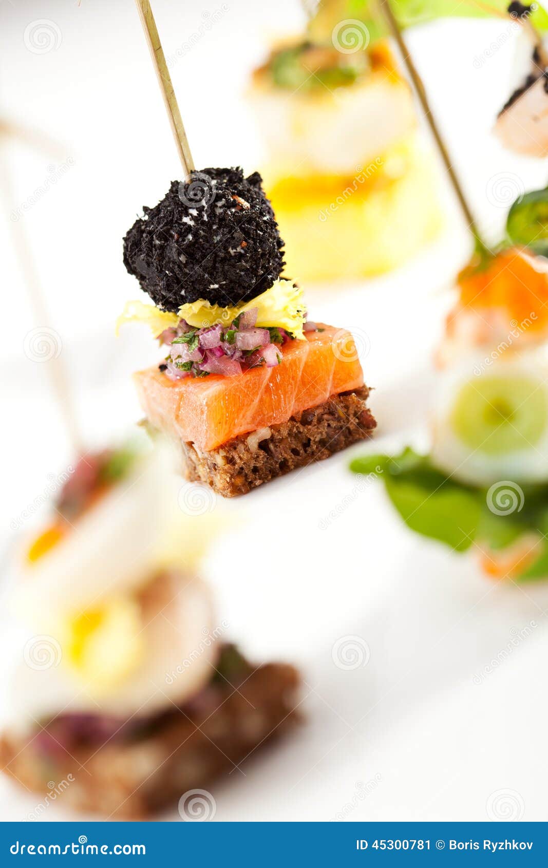 Canapes stock image. Image of buffet, lunch, party, gourmet - 45300781