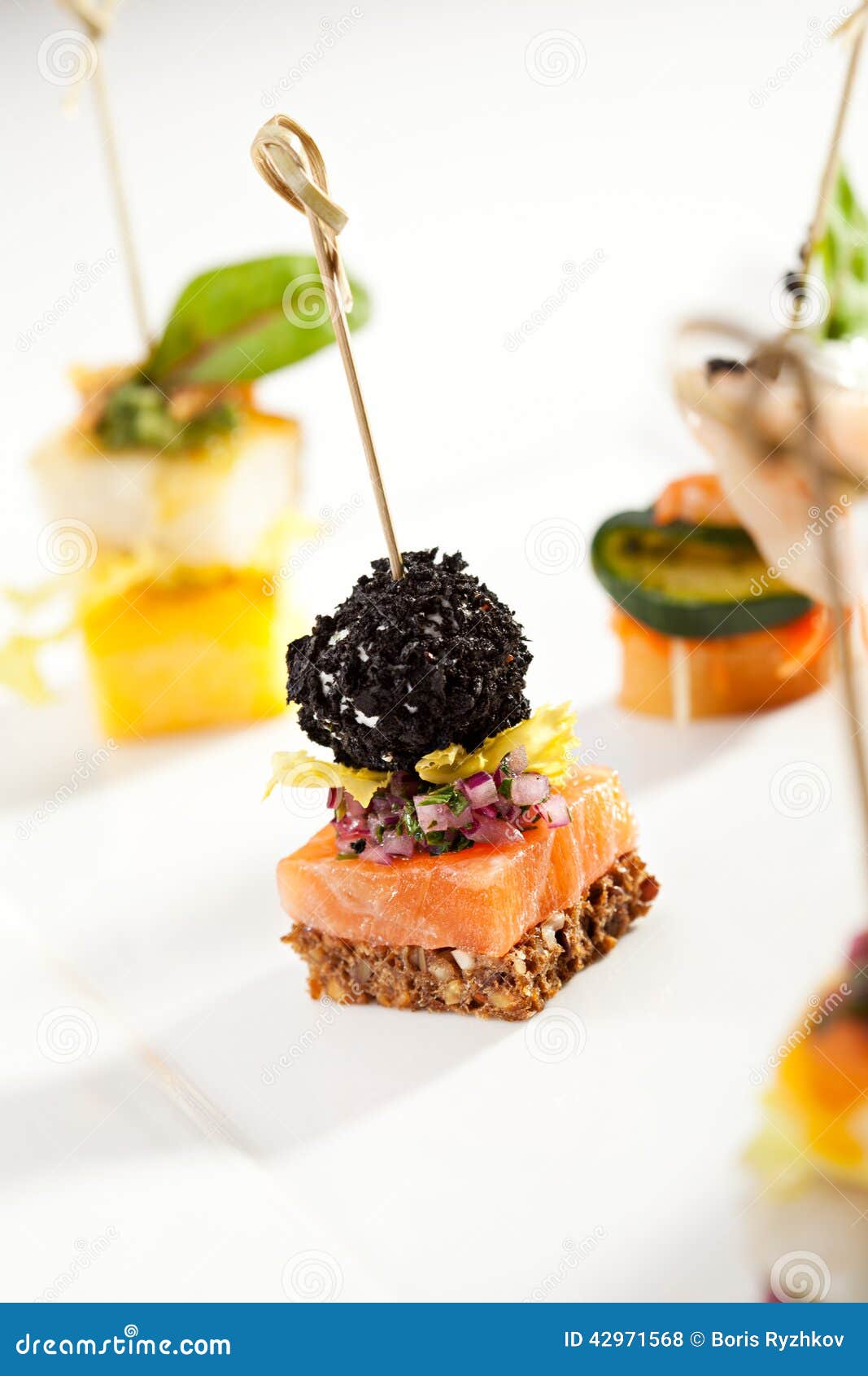 Canapes stock photo. Image of caviar, lunch, canape, crabmeat - 42971568