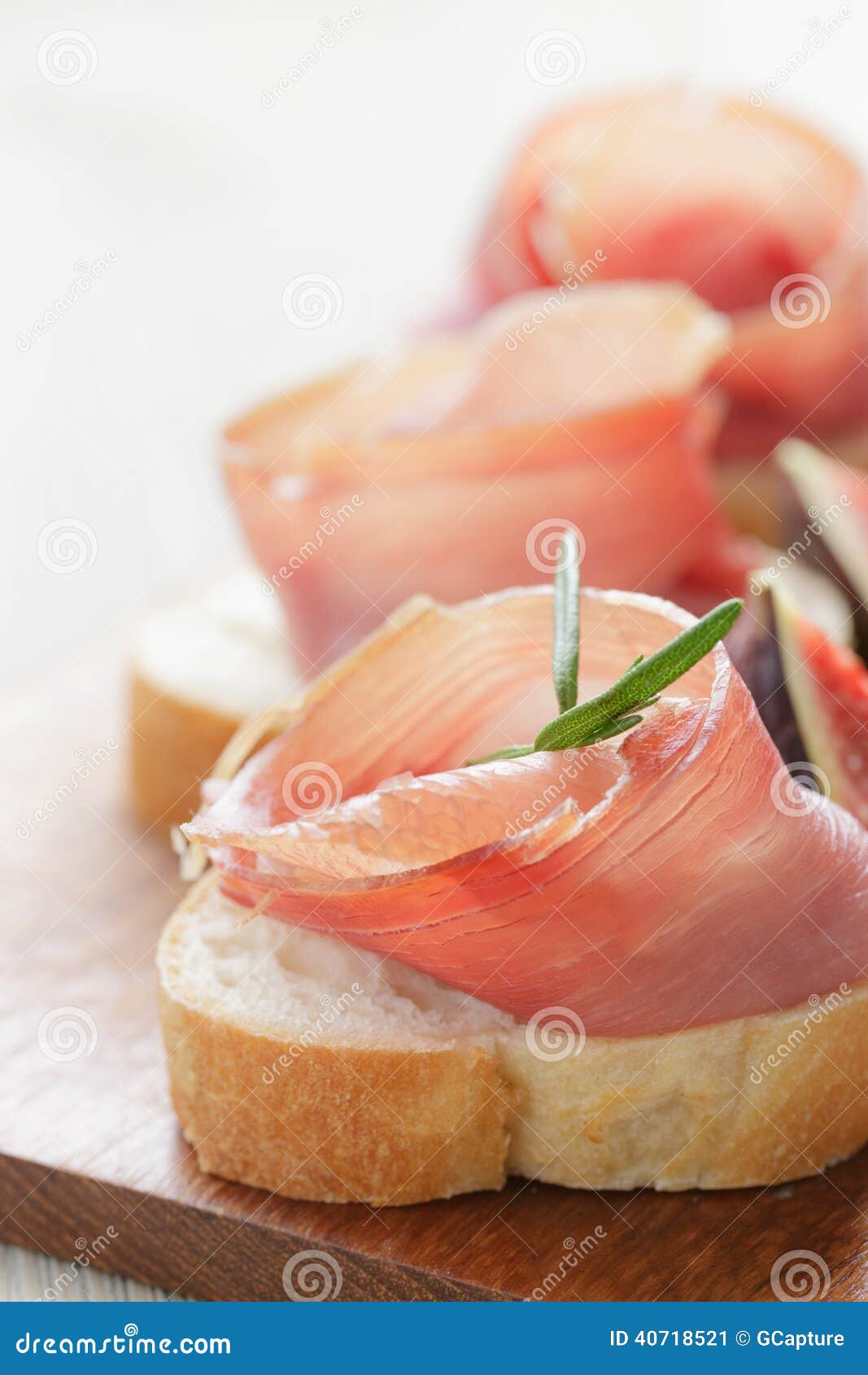 Canapes with spanish jamon stock image. Image of fast - 40718521