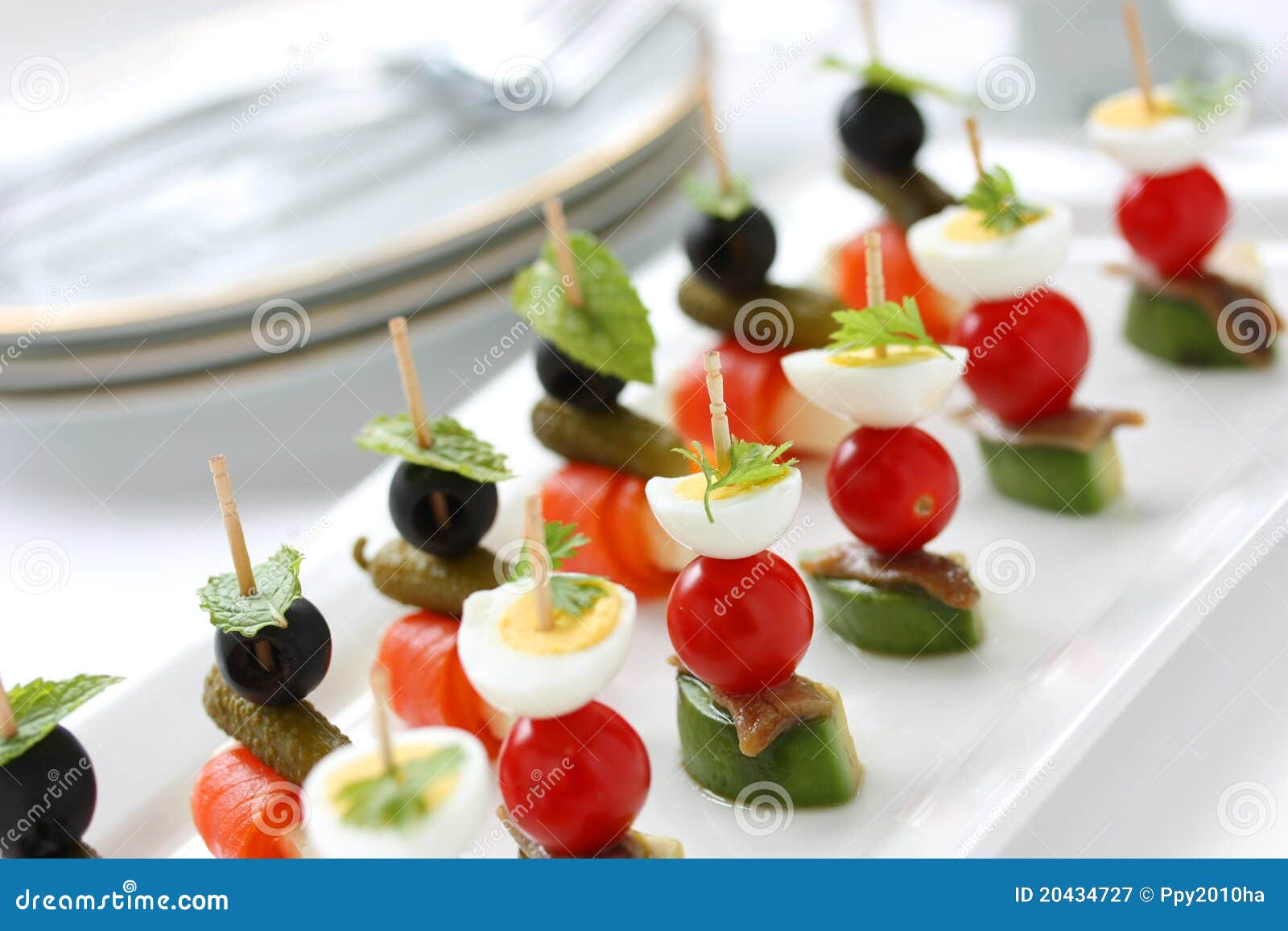 Canapes on Toothpicks , Pinchos Stock Image - Image of antipasto ...