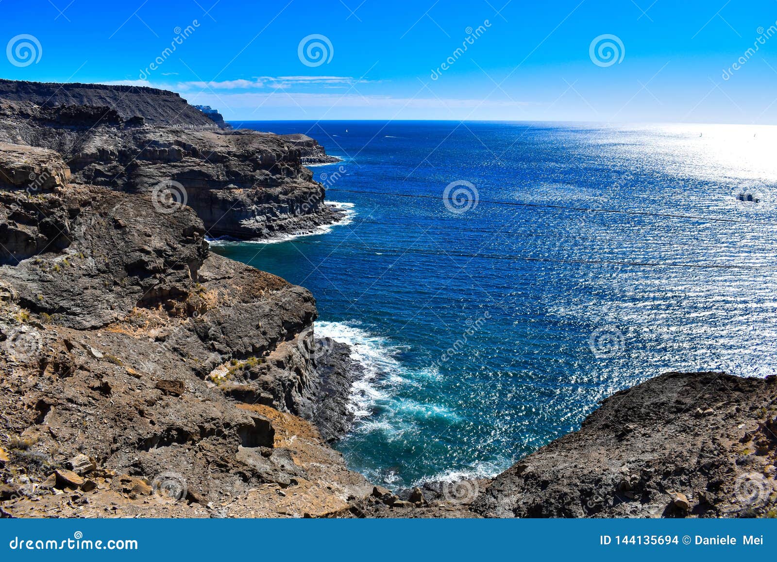 CANARY COAST stock photo. Image of rocks, island, blue - 144135694