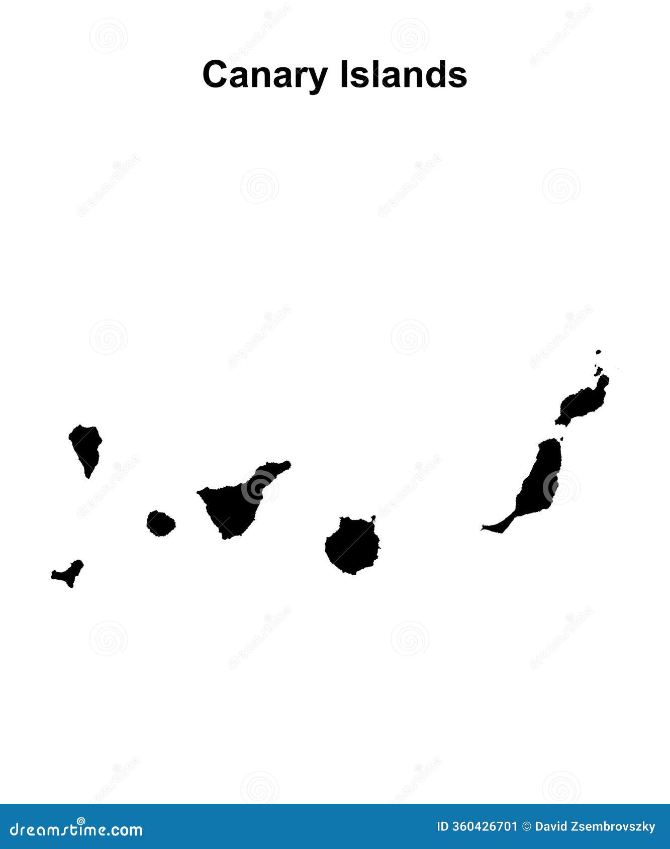 Canary Islands outline map stock illustration. Illustration of vector ...