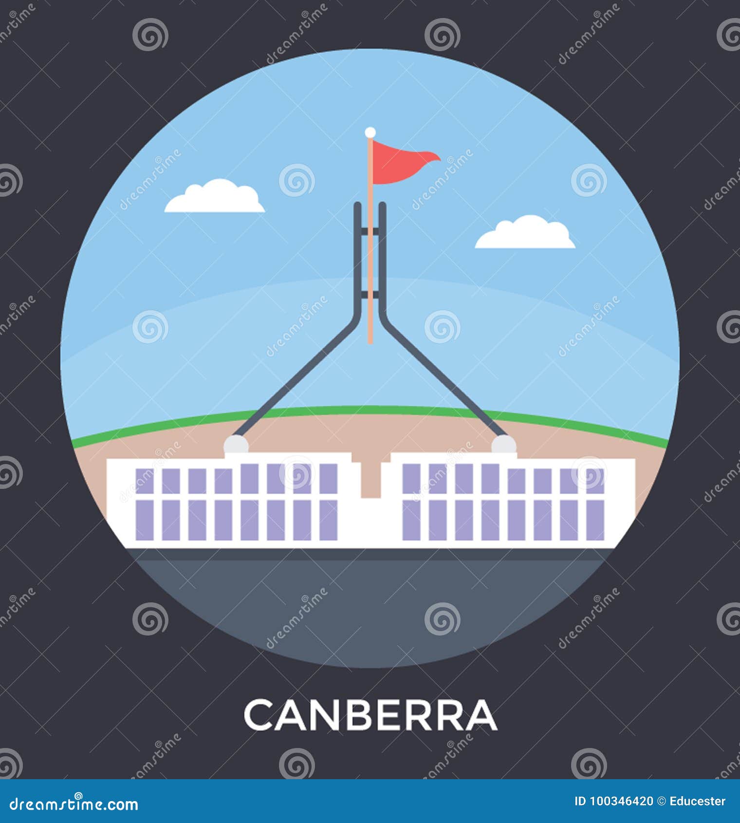 Canberra, Icono Australiano Del Vector Stock de ilustración ...