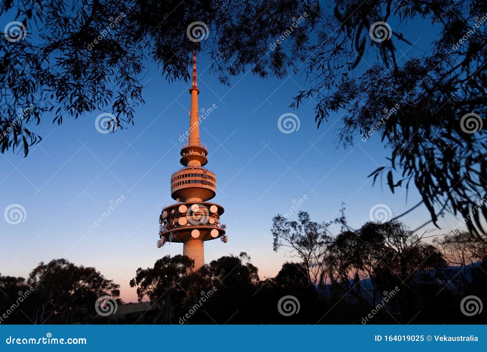Canberra Tower Structure Sunset Australia Stock Image - Image of city ...