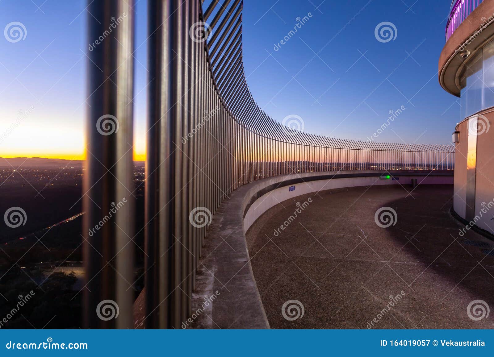 Canberra Tower Sunset Balustrade Detail Stock Image - Image of ...