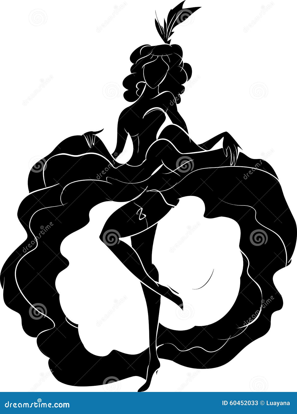Cancan dancer silhouette stock vector. Illustration of cancan - 60452033