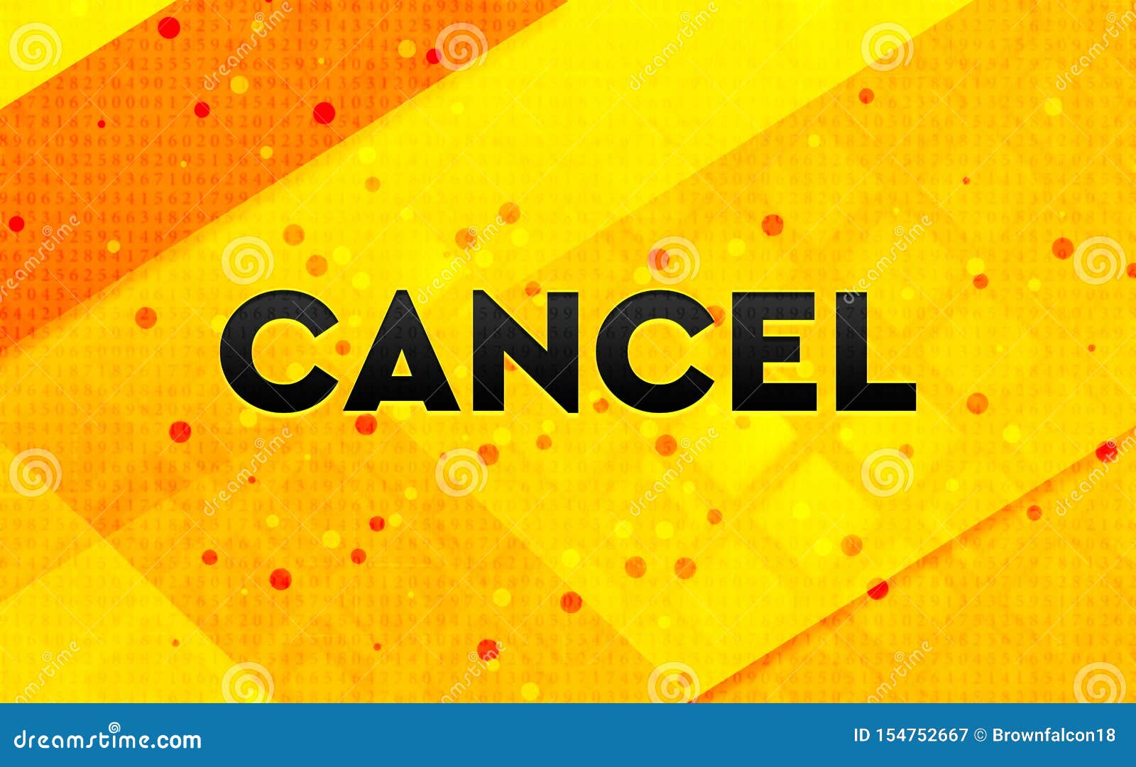 Cancel Abstract Digital Banner Yellow Background Stock Illustration ...