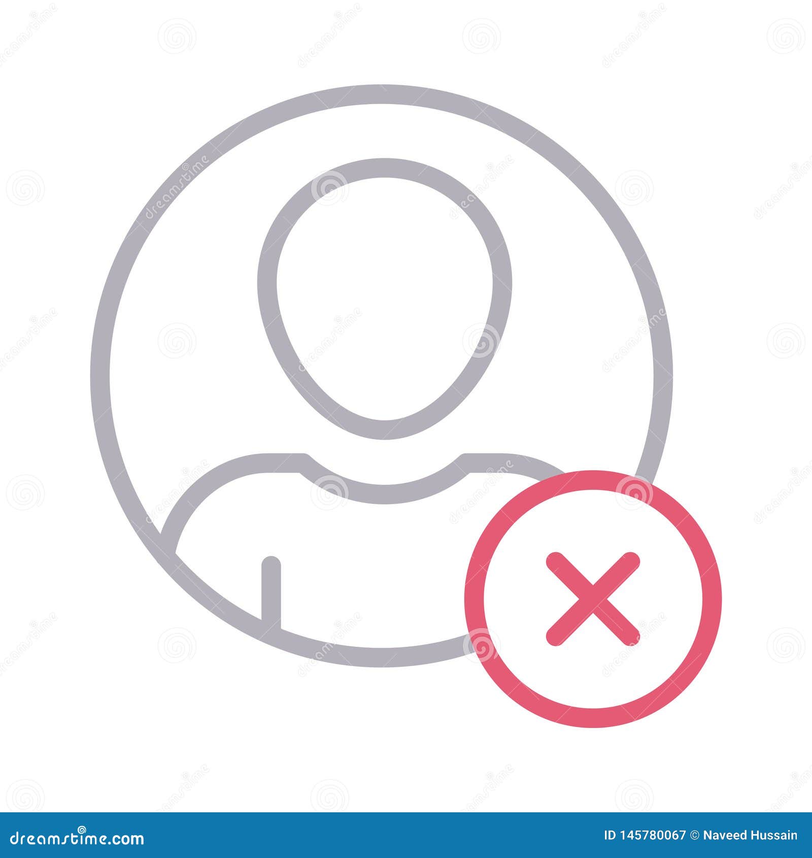 Cancel Account Thin Color Line Vector Icon Stock Vector - Illustration ...