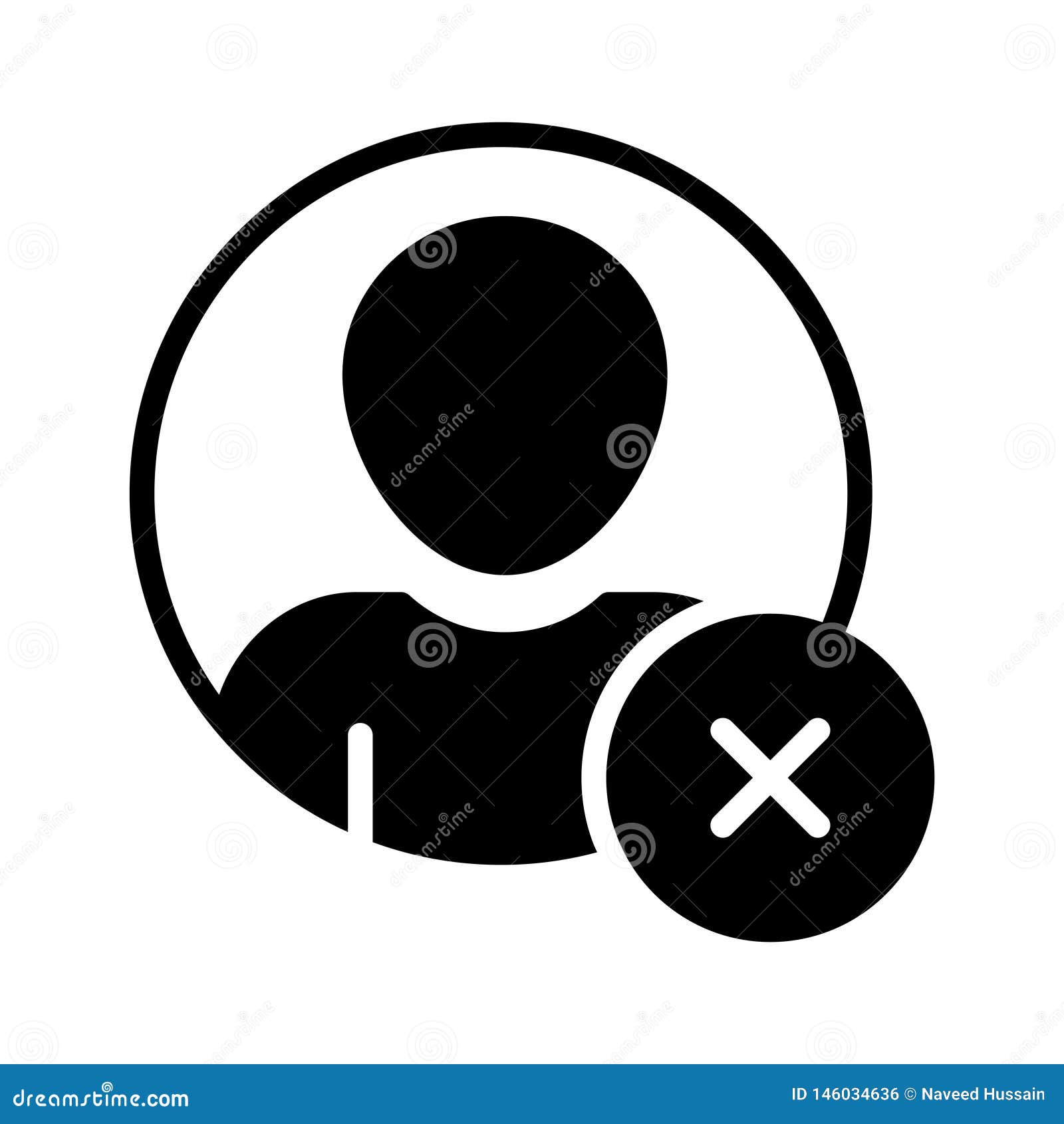 Cancel Account Glyph Flat Vector Icon Stock Illustration - Illustration ...