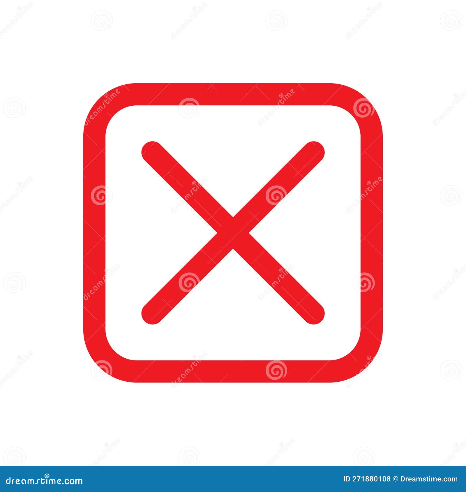 Cancel Box Line Icon Isolated on White Background. Black Flat Thin Icon ...