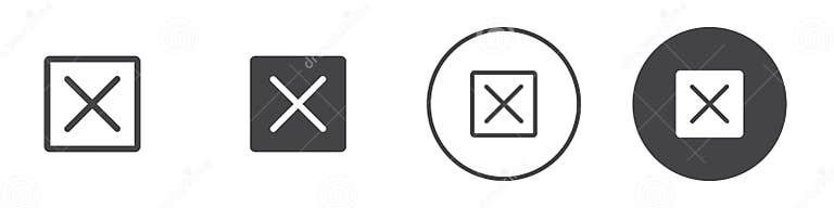 Cancel Button Icon Vector Logo Outline Stock Vector - Illustration of ...
