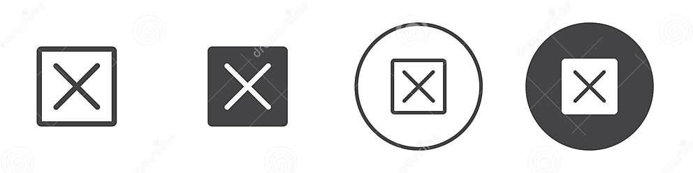 Cancel Button Icon Vector Logo Outline Stock Vector - Illustration of ...