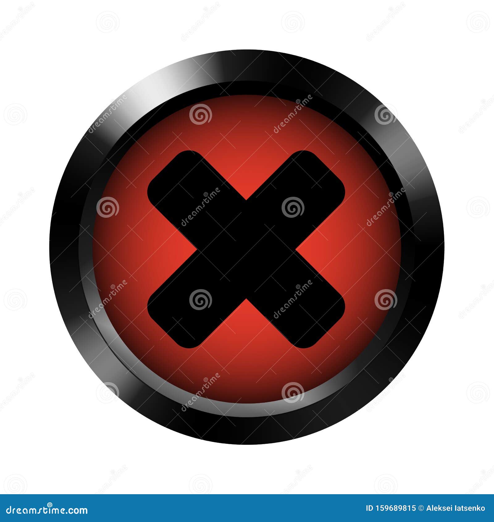 Cancel Button Red Icon Metal Frame Isolated Vector Stock Vector ...