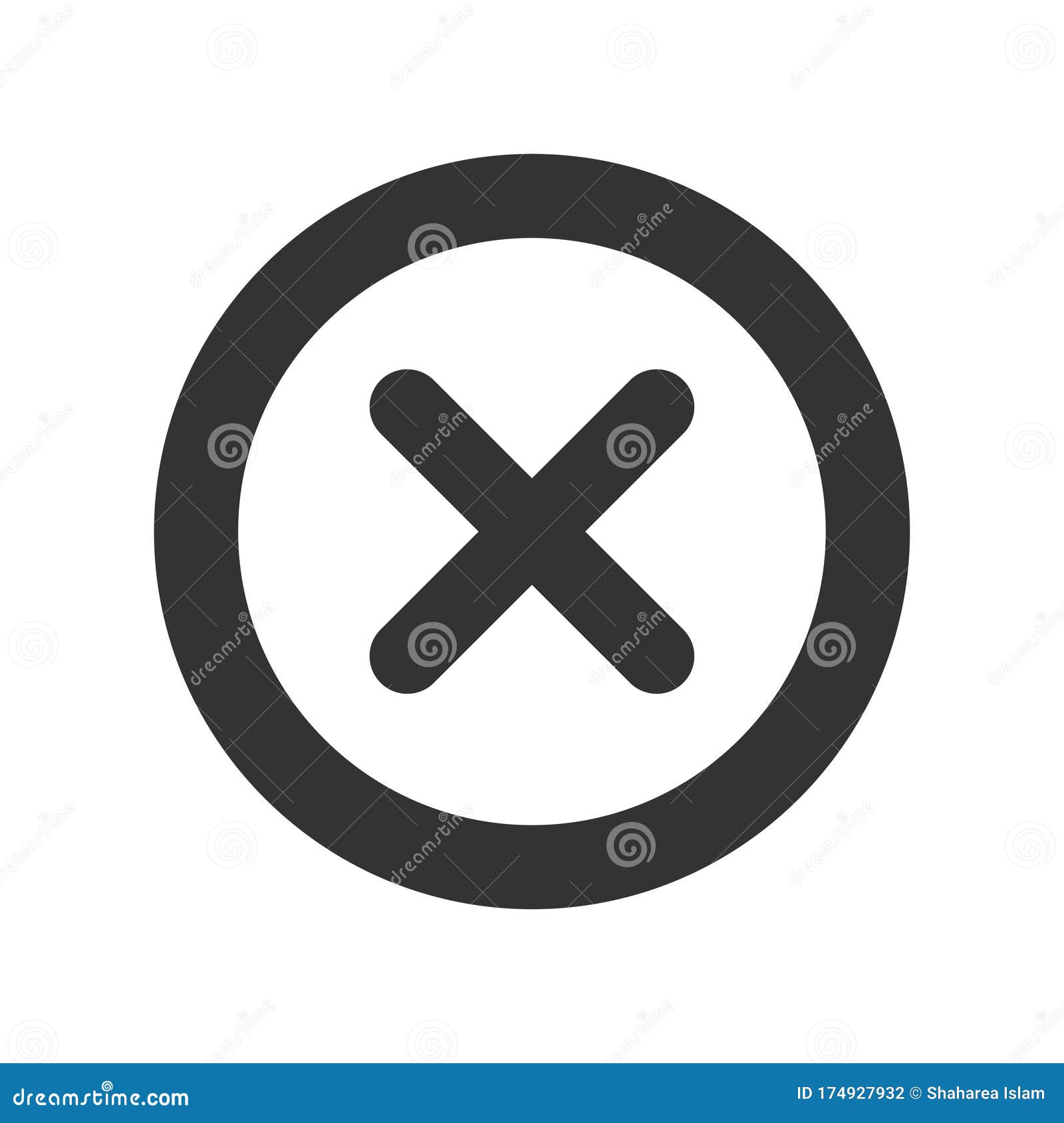 Cancel, cross icon stock vector. Illustration of vector - 174927932