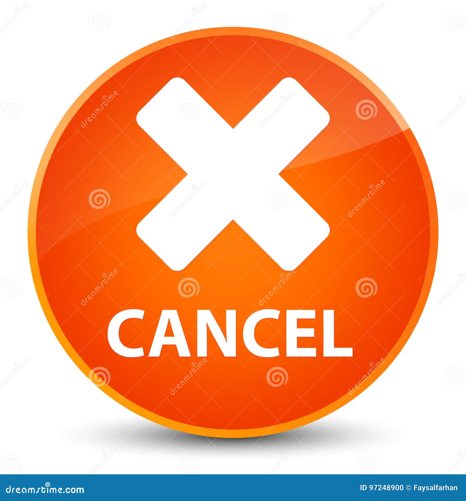 Cancel Elegant Orange Round Button Stock Illustration - Illustration of ...