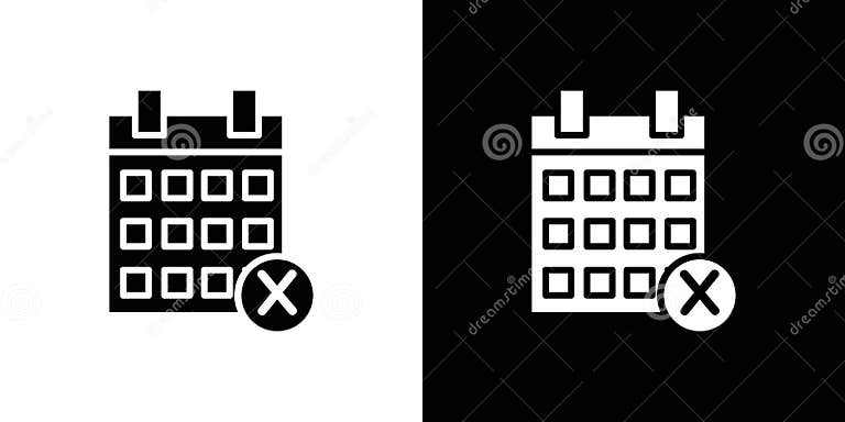 Cancel Event Icon Isolated Flat Vector in Outline Stock Illustration ...