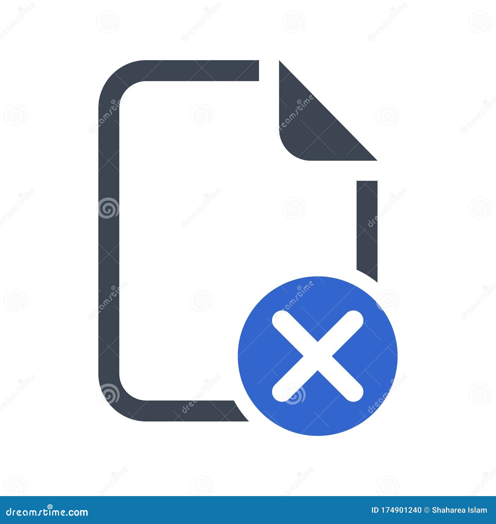 Cancel file icon stock vector. Illustration of document - 174901240