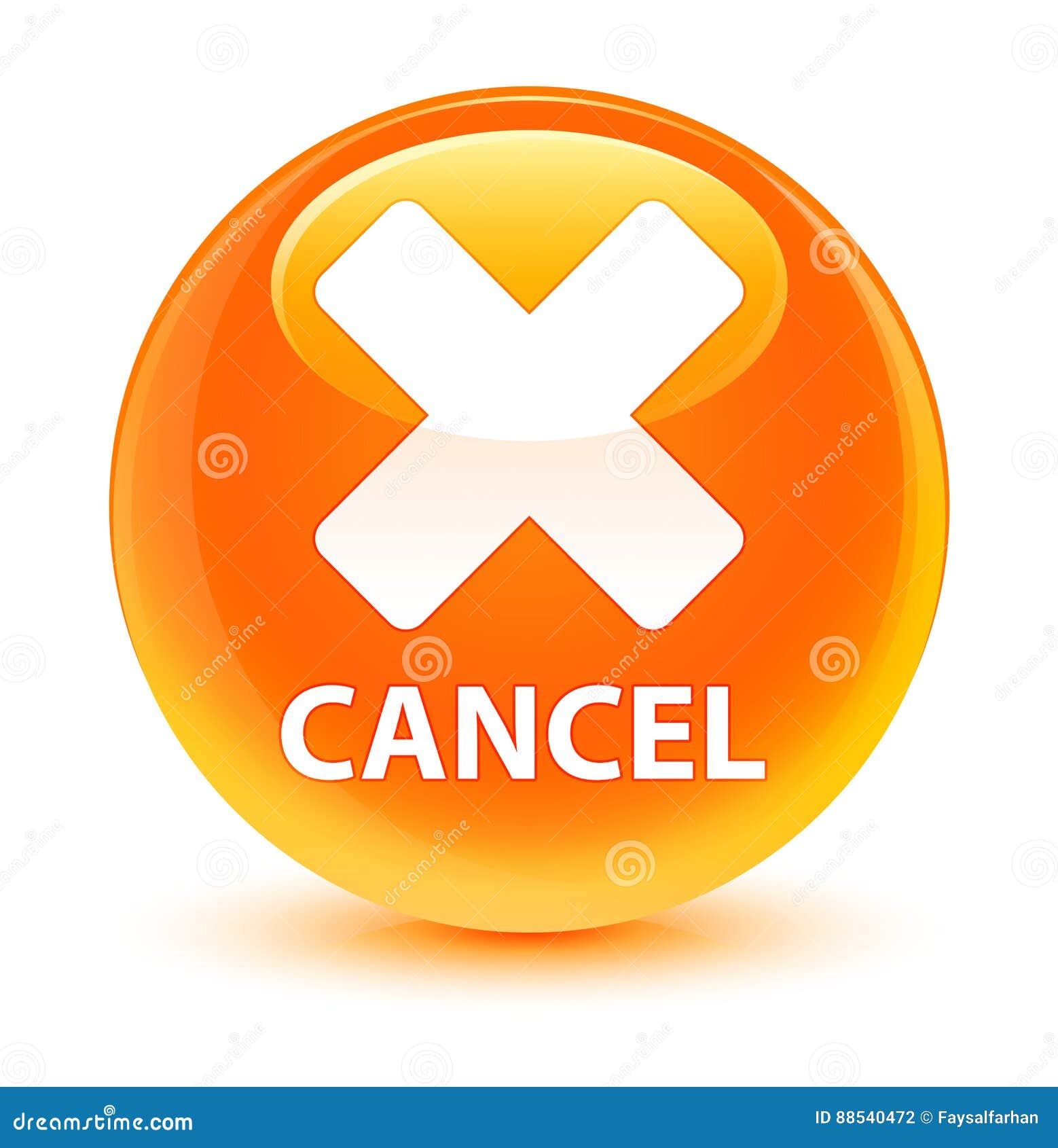 Cancel Glassy Orange Round Button Stock Illustration - Illustration of ...