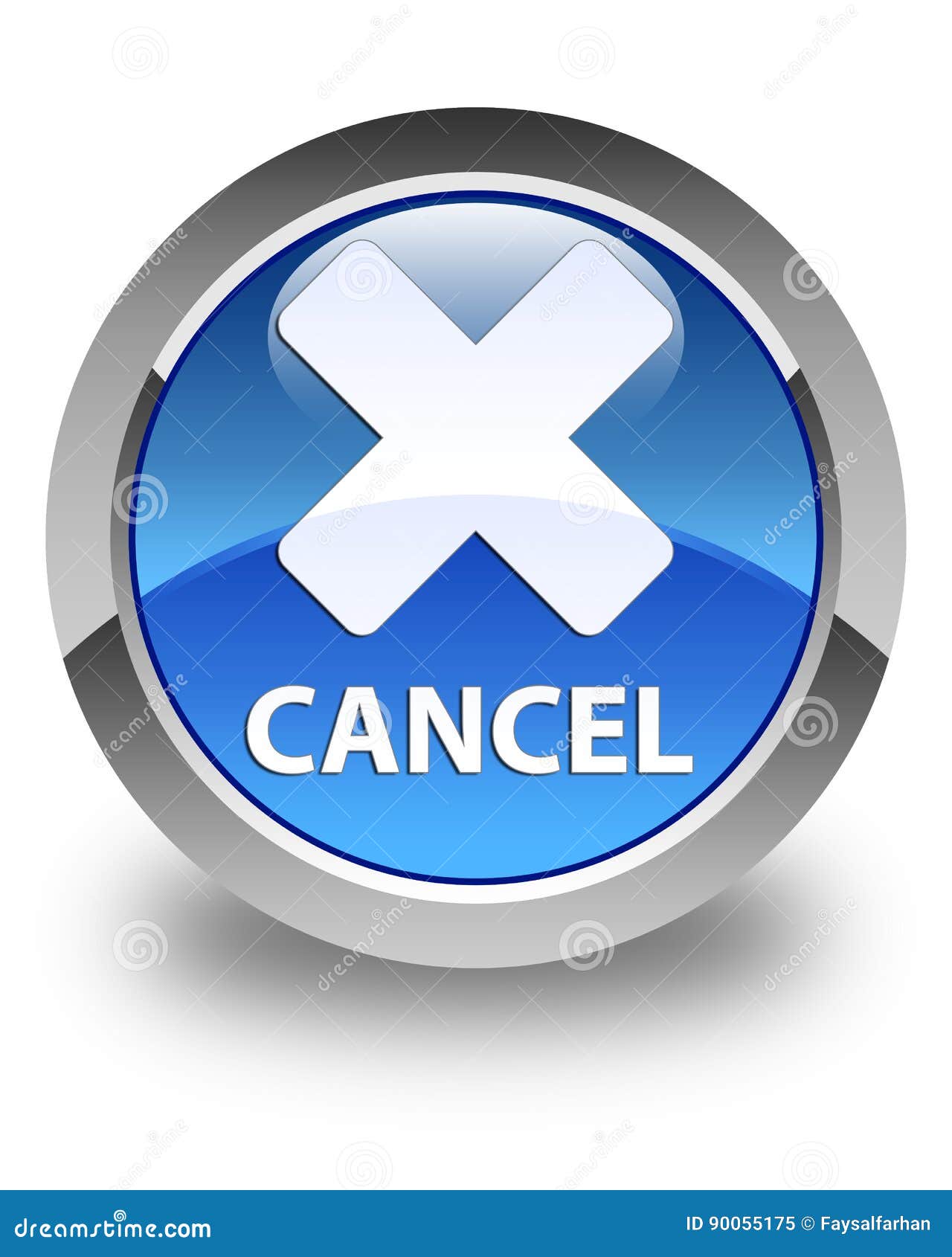 Cancel Glossy Blue Round Button Stock Illustration - Illustration of ...