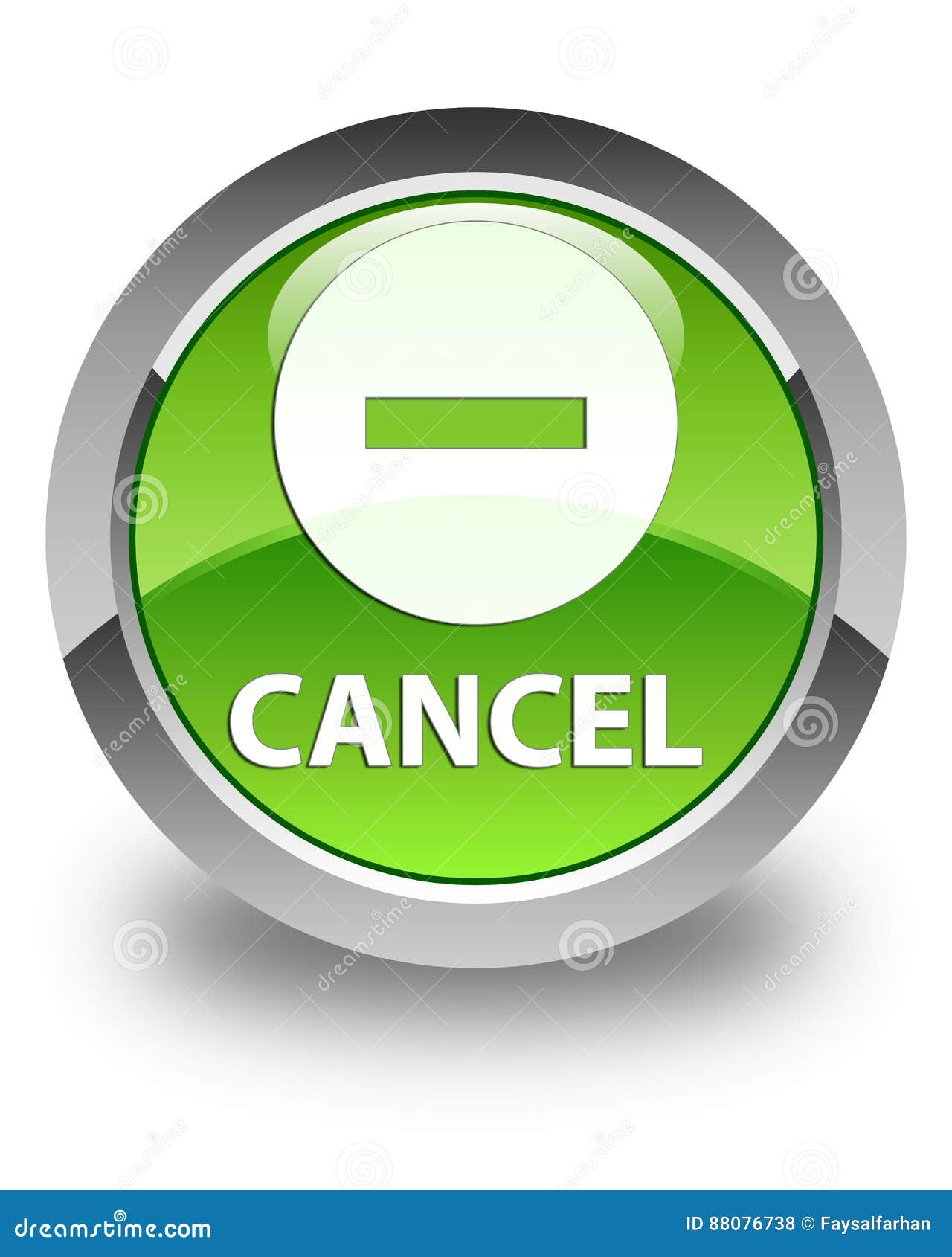 Cancel Glossy Green Round Button Stock Illustration - Illustration of ...