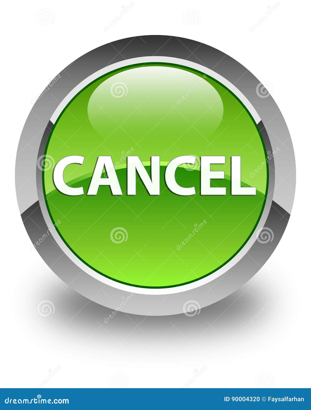 Cancel Glossy Green Round Button Stock Illustration - Illustration of ...
